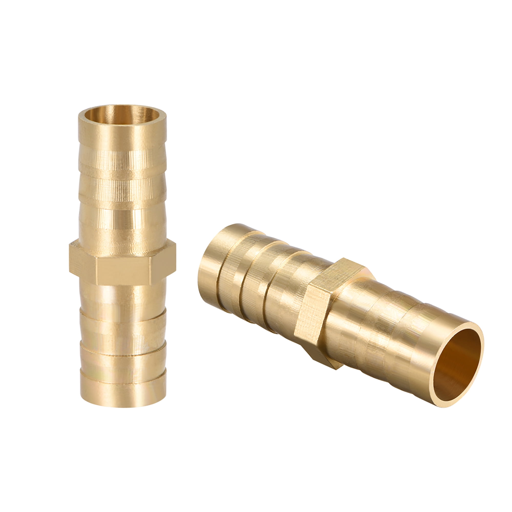 Uxcell Brass Hexagonal Central Round Straight Barb Hose Fitting 12mm ...