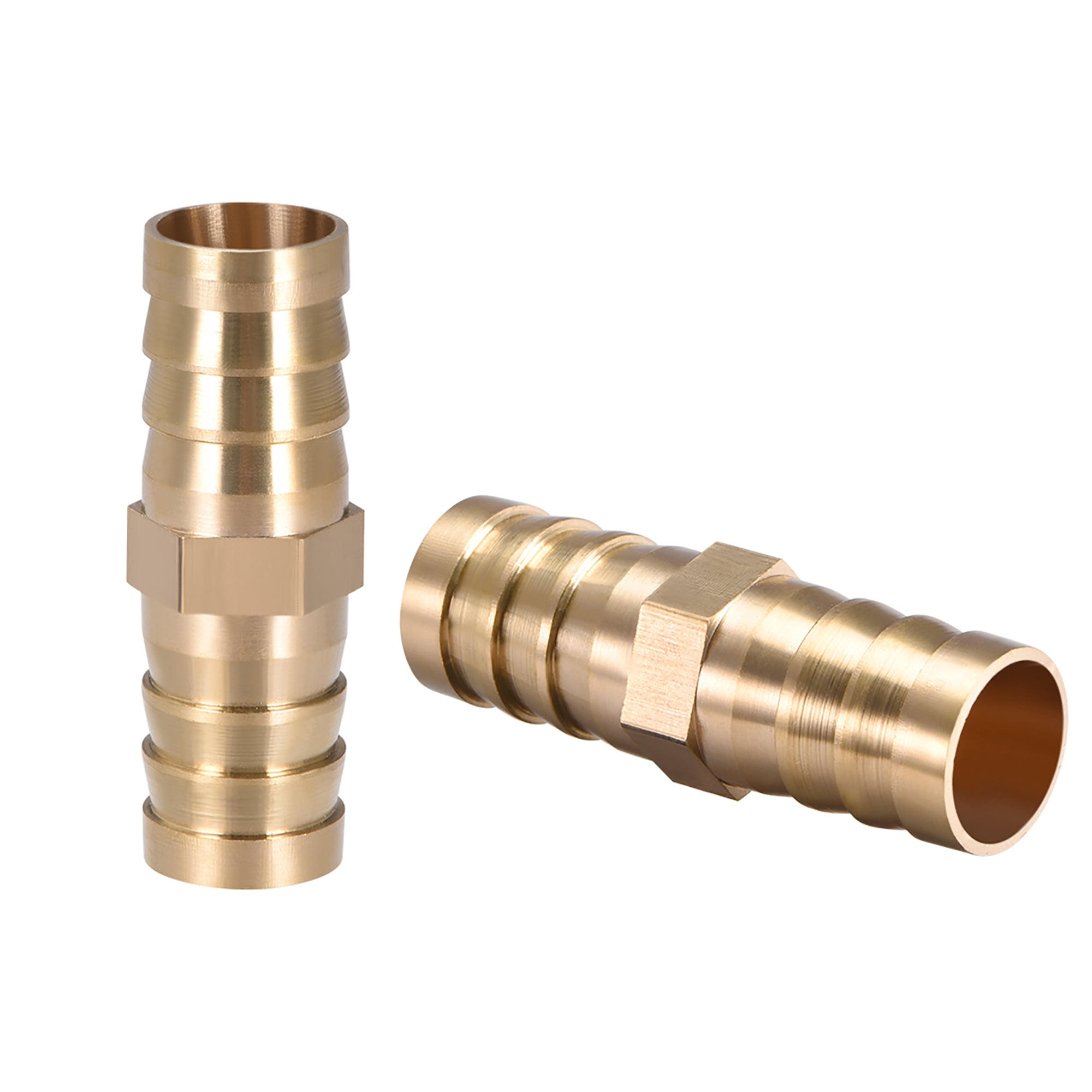 Uxcell Brass Hexagonal Central Round Straight Barb Hose Fitting 16mm ...