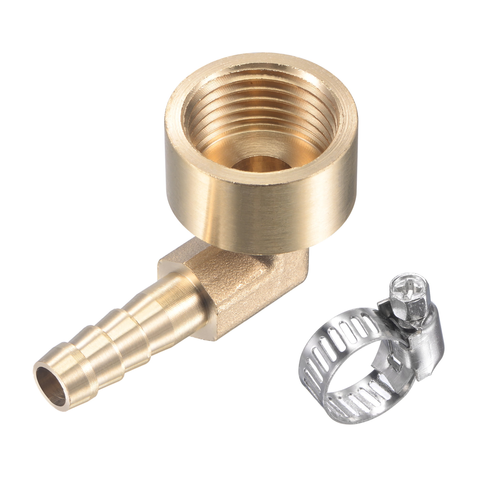 Uxcell Brass Hose Barb Fitting Elbow Female Thread 90 Degree Angle Pipe ...