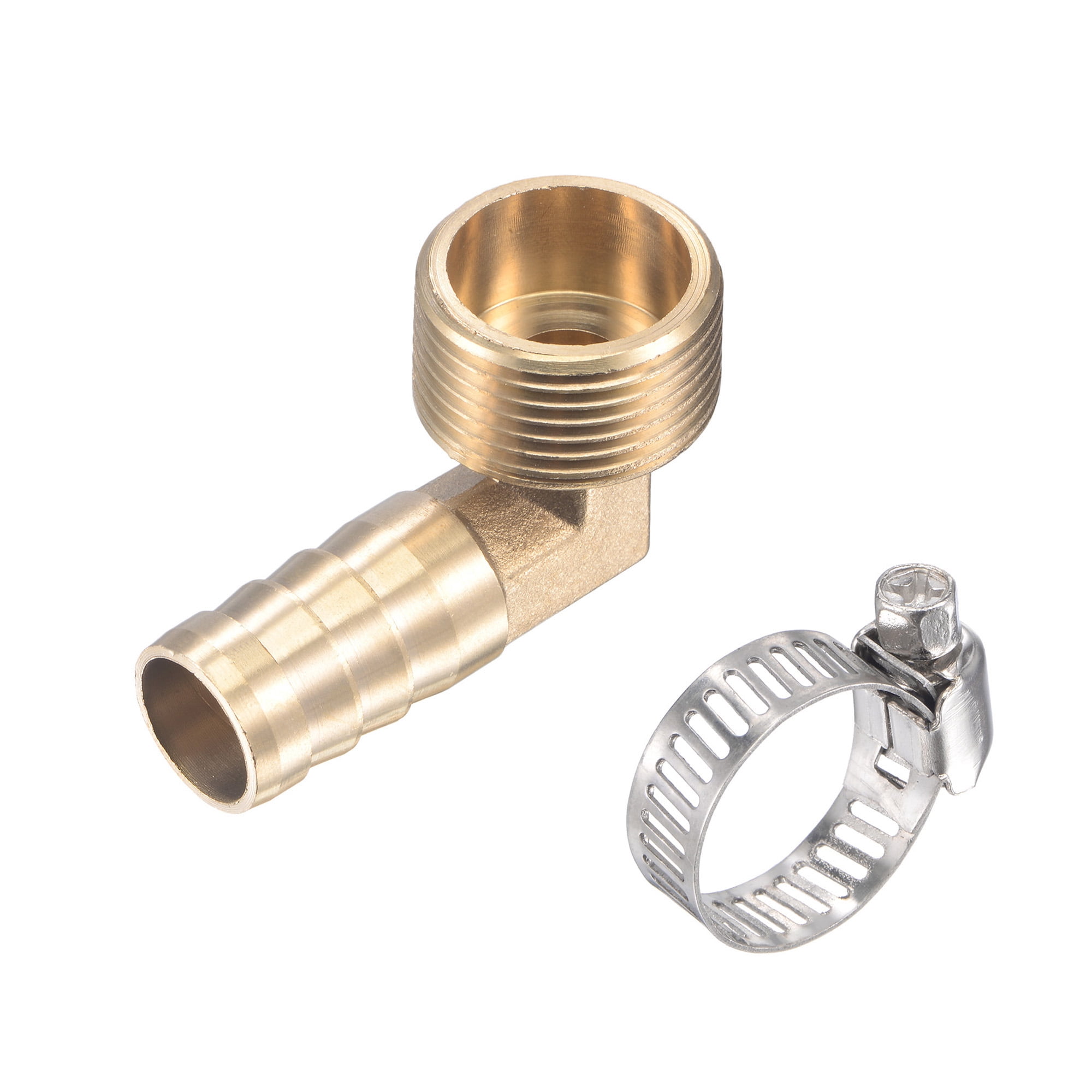 Uxcell Brass Hose Barb Fitting Elbow Male Thread Right Angle Pipe ...