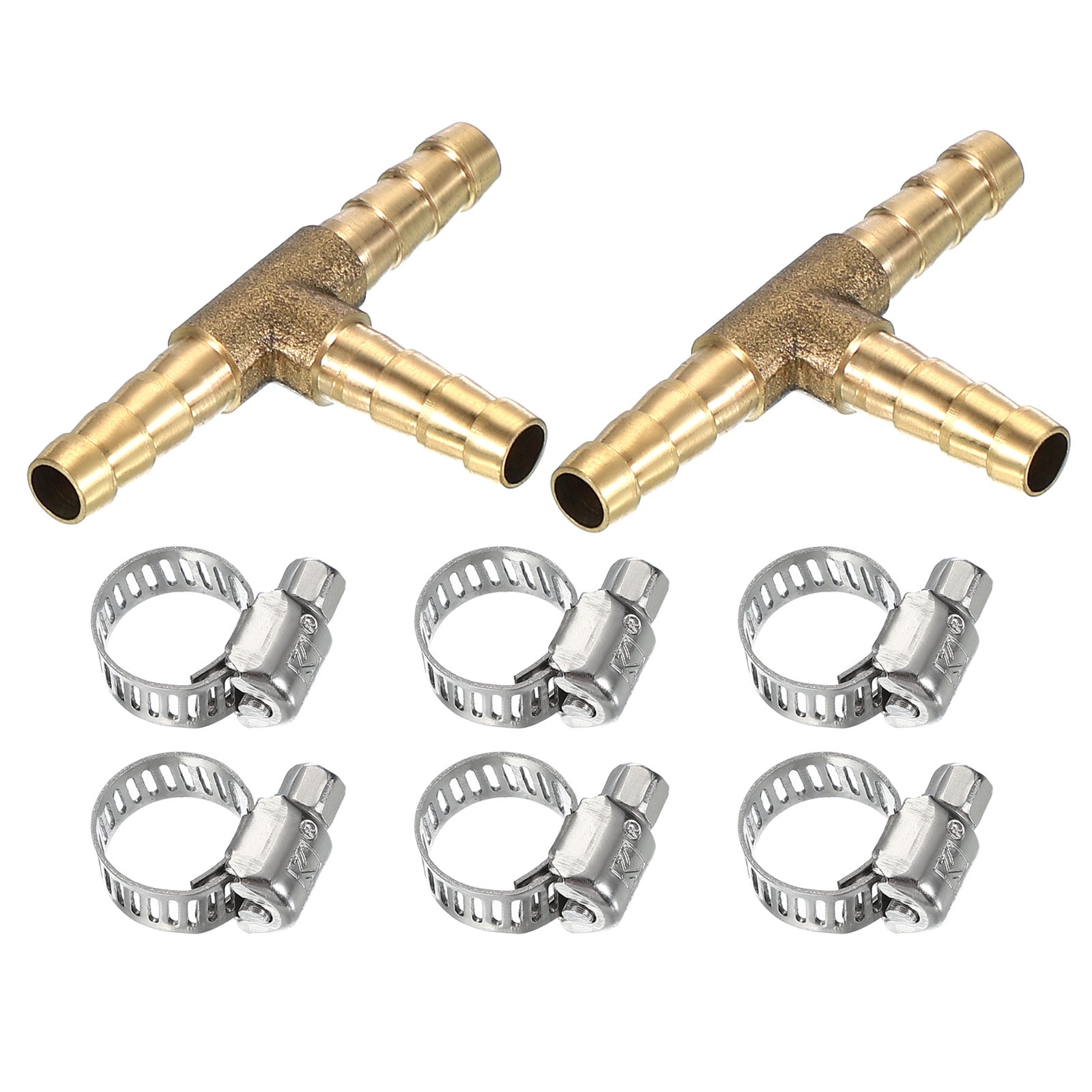 Uxcell Brass Hose Barb Fitting, t Type Barb Union Fittings Metals ...