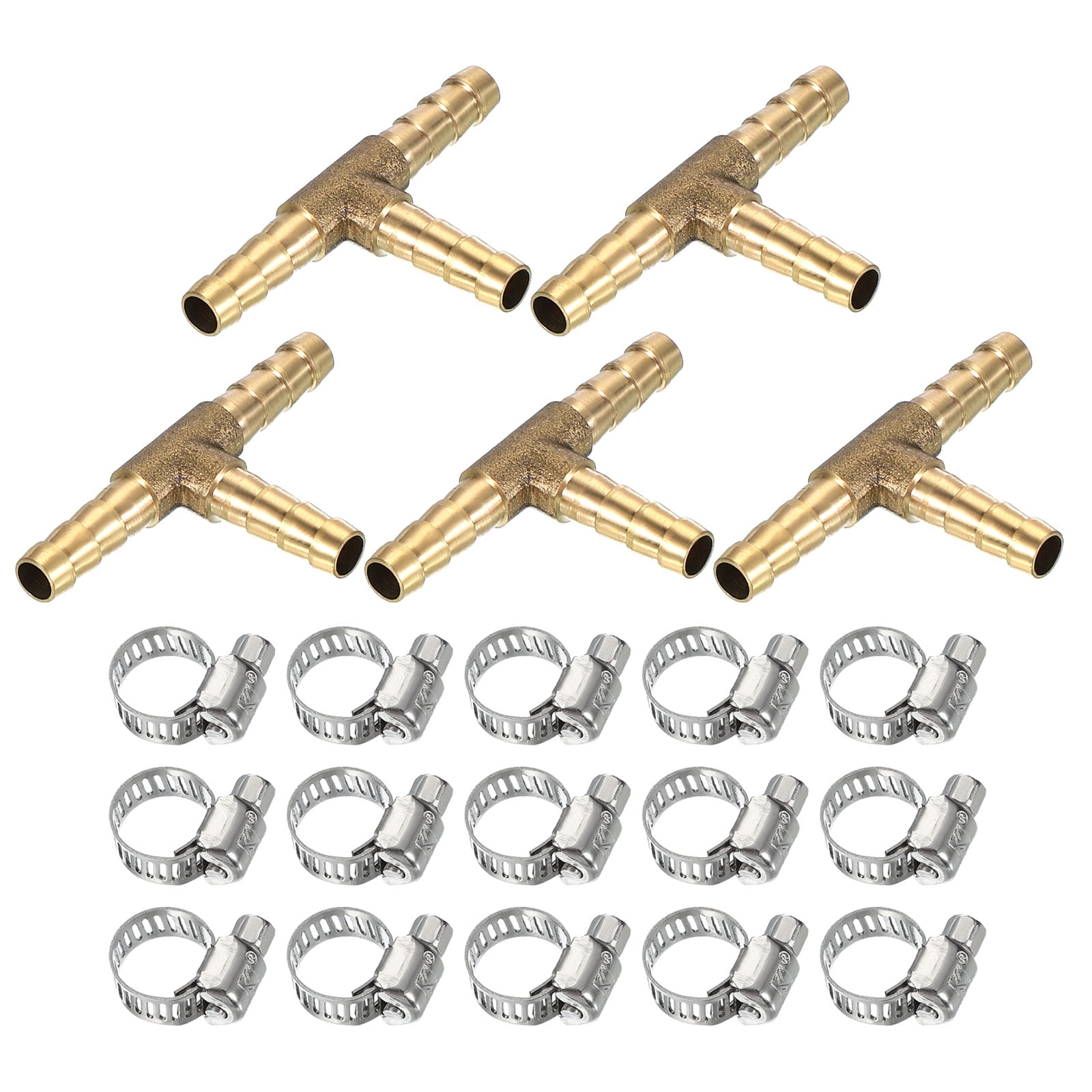 Uxcell Brass Hose Barb Fitting, t Type Barb Union Fittings Metals ...