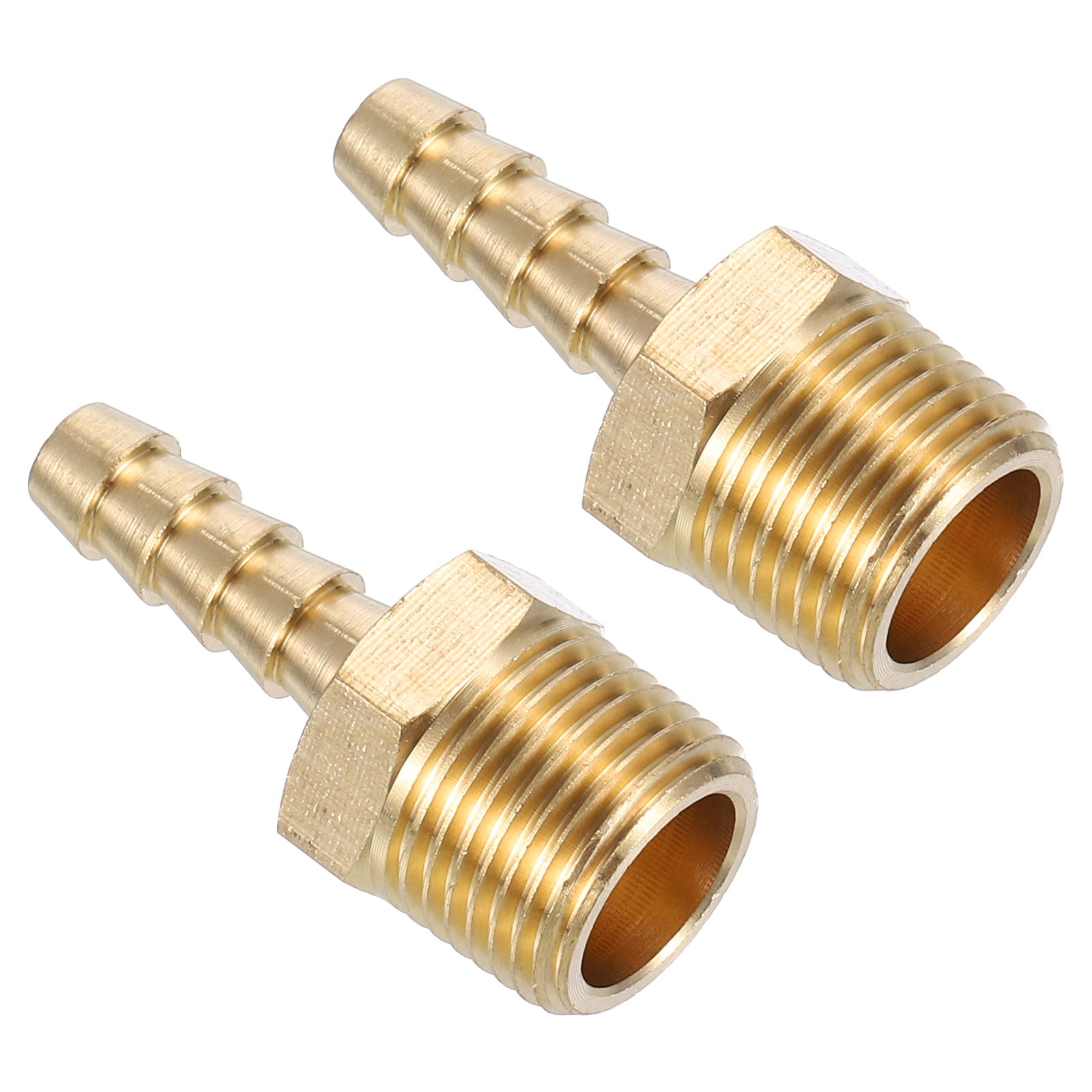 Uxcell Brass Hose Barb Fittings 2 Pack 1/4" Barbx3/8" NPT Male Brass Barb Pipe Fitting - Walmart.com