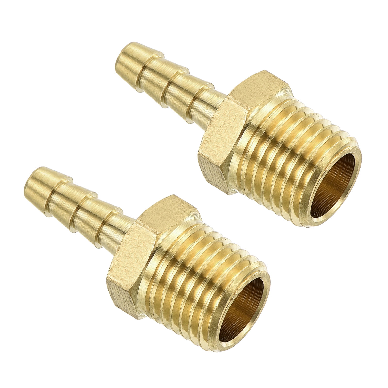 Brass Hose Barb Fittings 2Pack 3/16" Barb x 1/4" NPT Male Brass Barb Pipe Fitting for Water Fuel ...