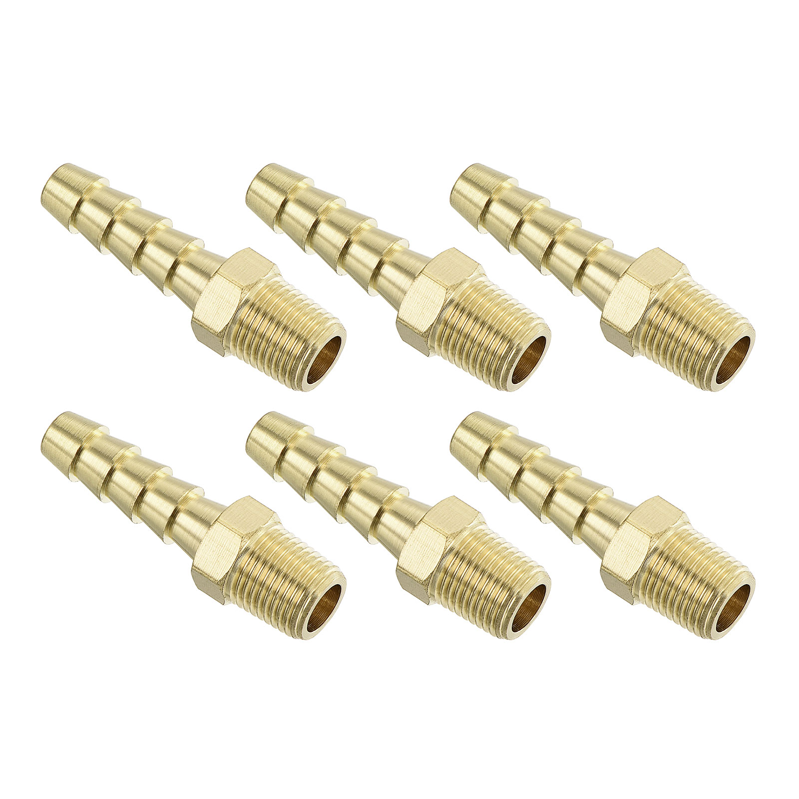 Uxcell Brass Hose Barb Fittings 6 Pack 1/4" Barbx1/8" NPT Male Brass Barb Pipe Fitting - Walmart.com