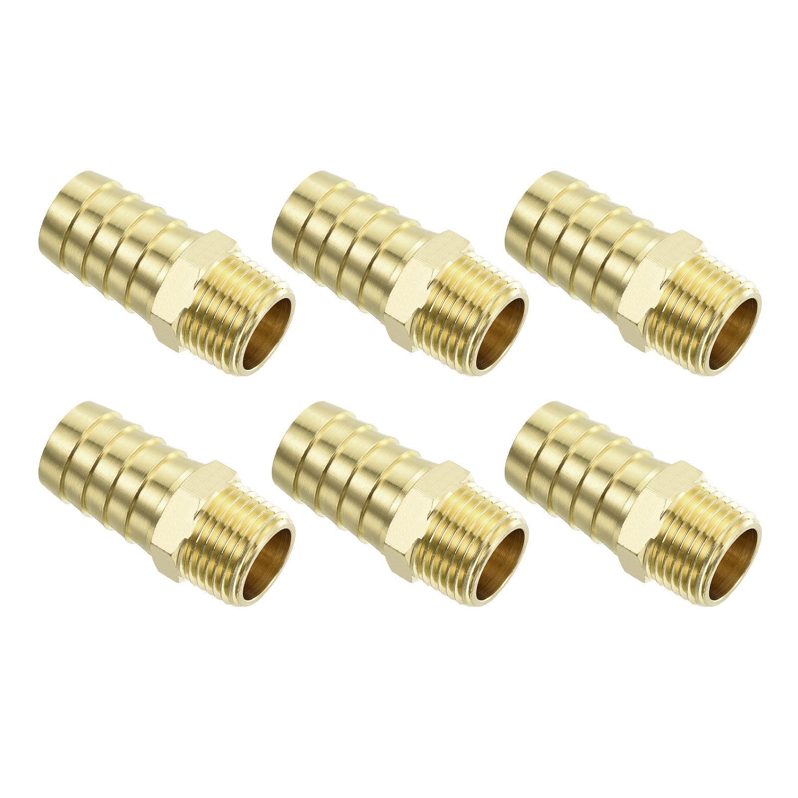 Uxcell Brass Hose Barb Fittings 6 Pack 3/4" Barbx1/2" NPT Male Brass Barb Pipe Fitting - Walmart.com