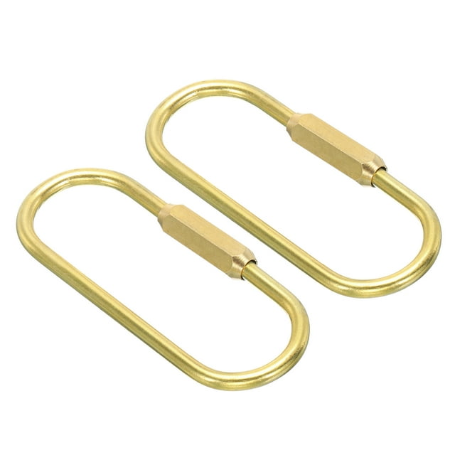 Uxcell Brass Key Ring, 2 Pack Gold Brass Screw Lock Clip Keychain ...