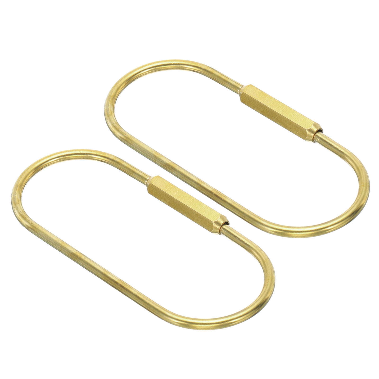 Uxcell Brass Key Ring, 2 Pack Gold Screw Lock Clip Key Chain Holder for ...
