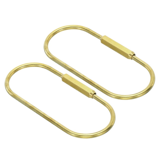 Uxcell Brass Key Ring, 2 Pack Gold Screw Lock Clip Key Chain Holder for ...