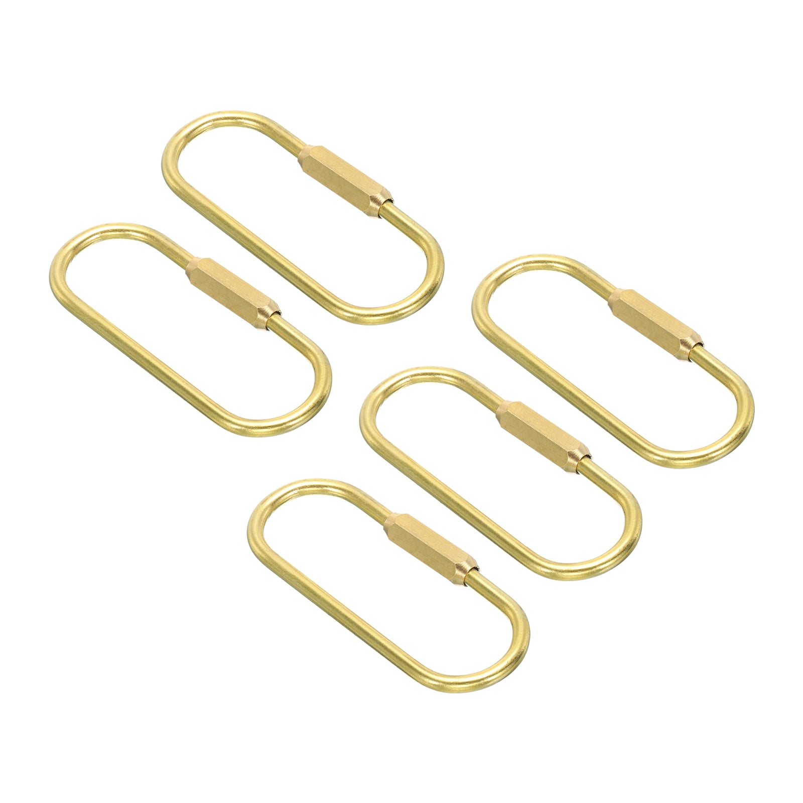Uxcell Brass Key Ring, 5 Pack Gold Screw Lock Clip Keychain Holder for ...