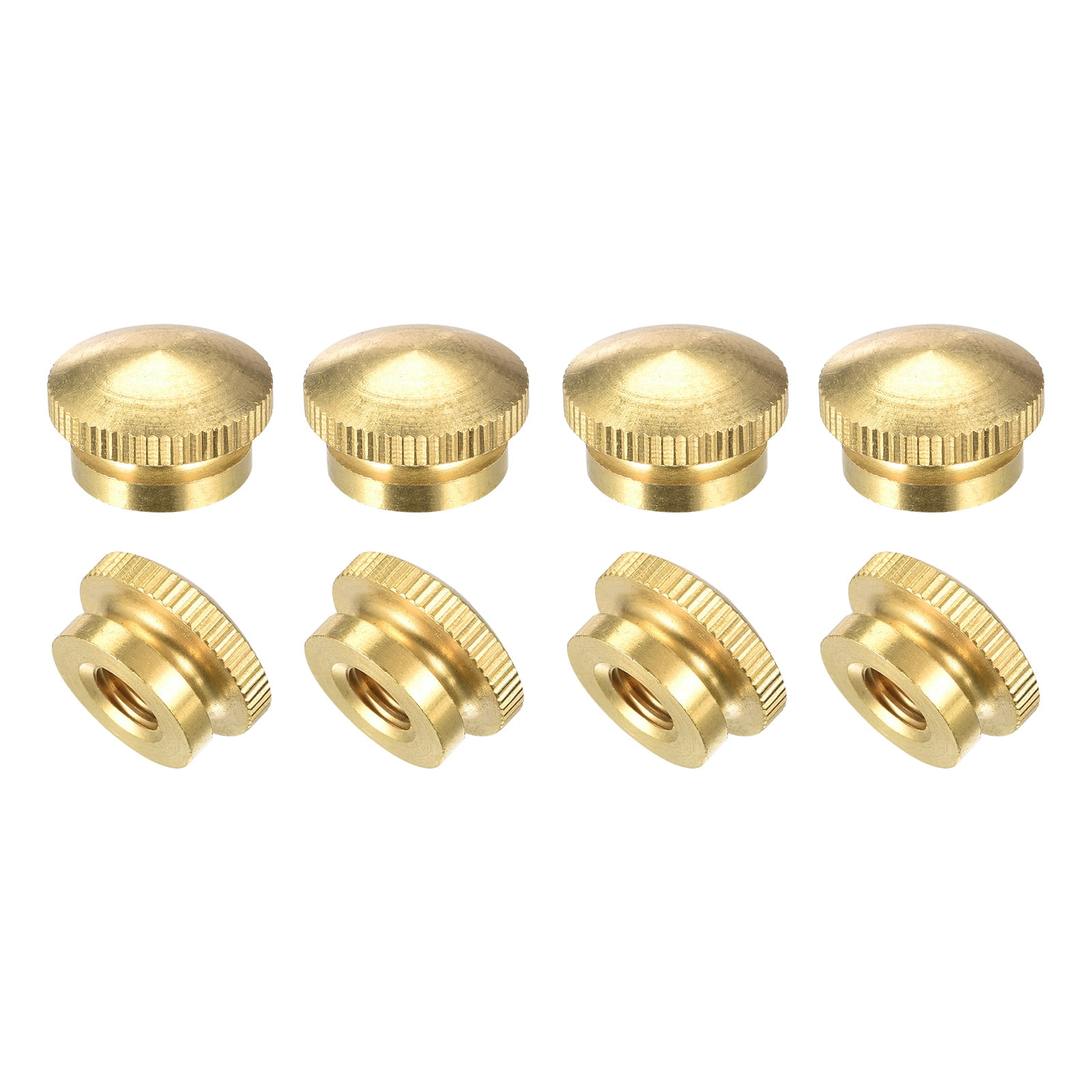 Uxcell Brass Knurled Thumb Nuts, M8x1.25mm Round Stepped Knobs ...