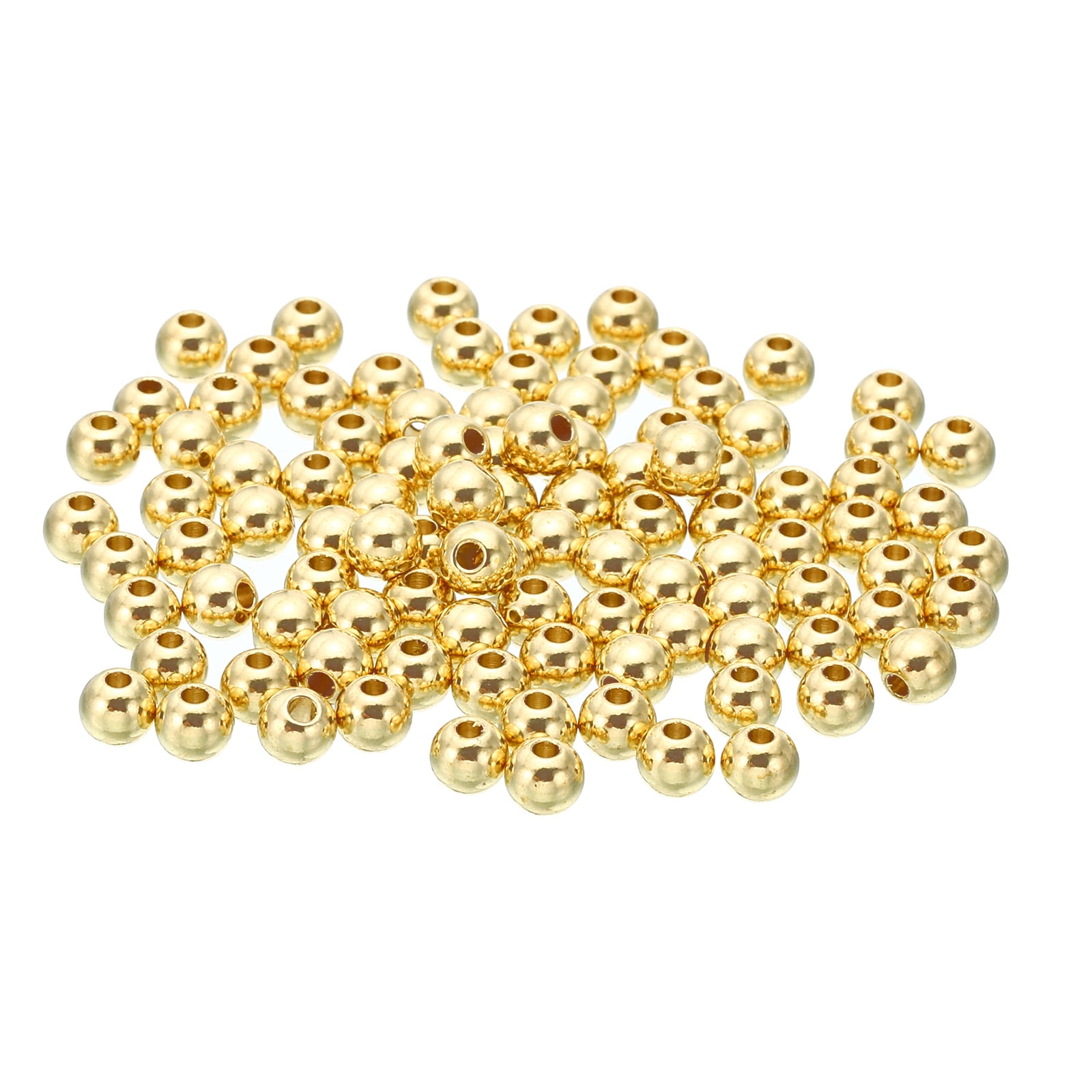 Uxcell Brass Loose Balls, 5mm OD 1.5mm ID Smooth Round Spacer Beads for ...