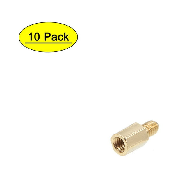 Uxcell Brass M2 4mm+3mm Male-Female Hex Standoff 10 Pack - Walmart ...