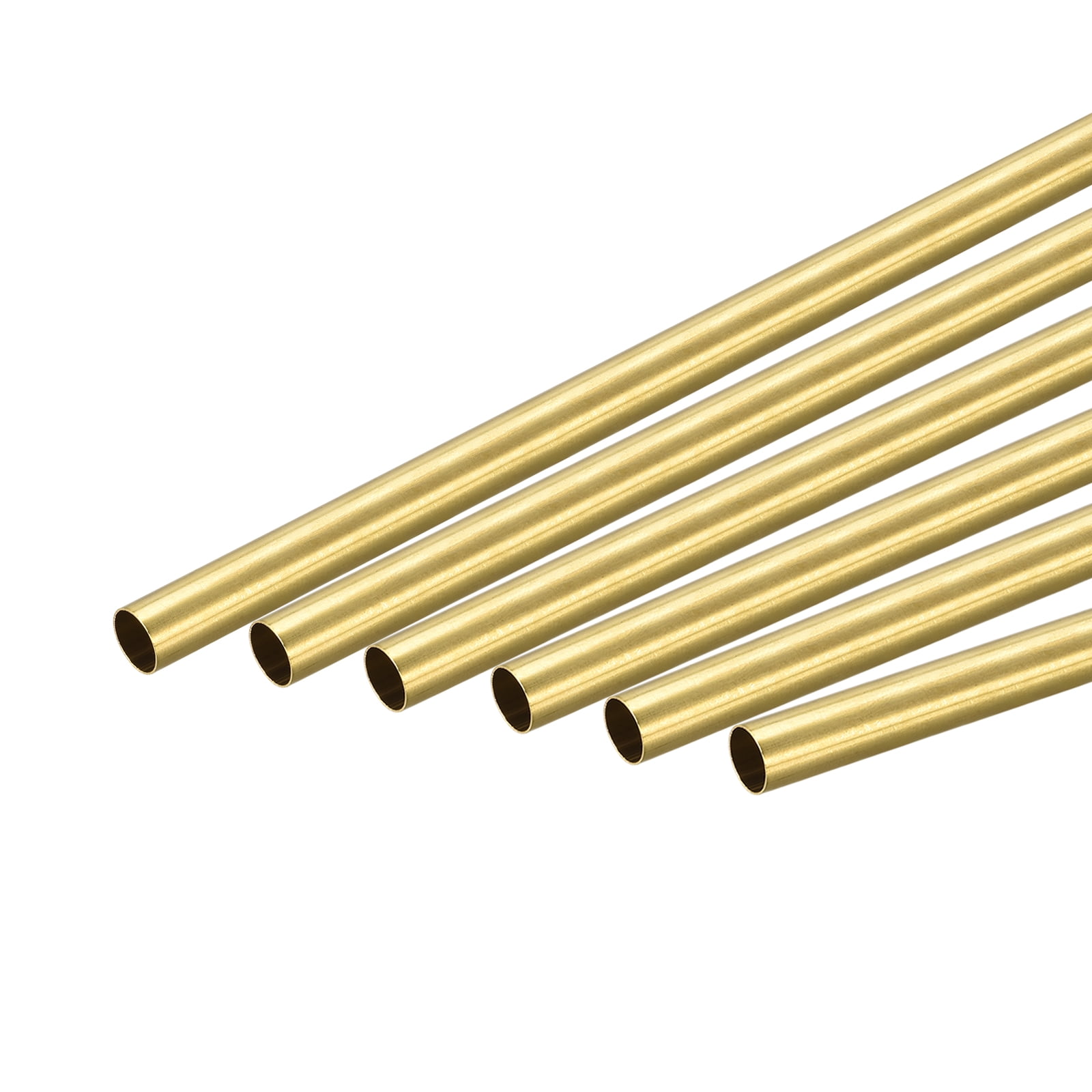 Uxcell Brass Metal Tubing Seamless Straight Pipe Tubes 7.5mm x 0.25mm x ...