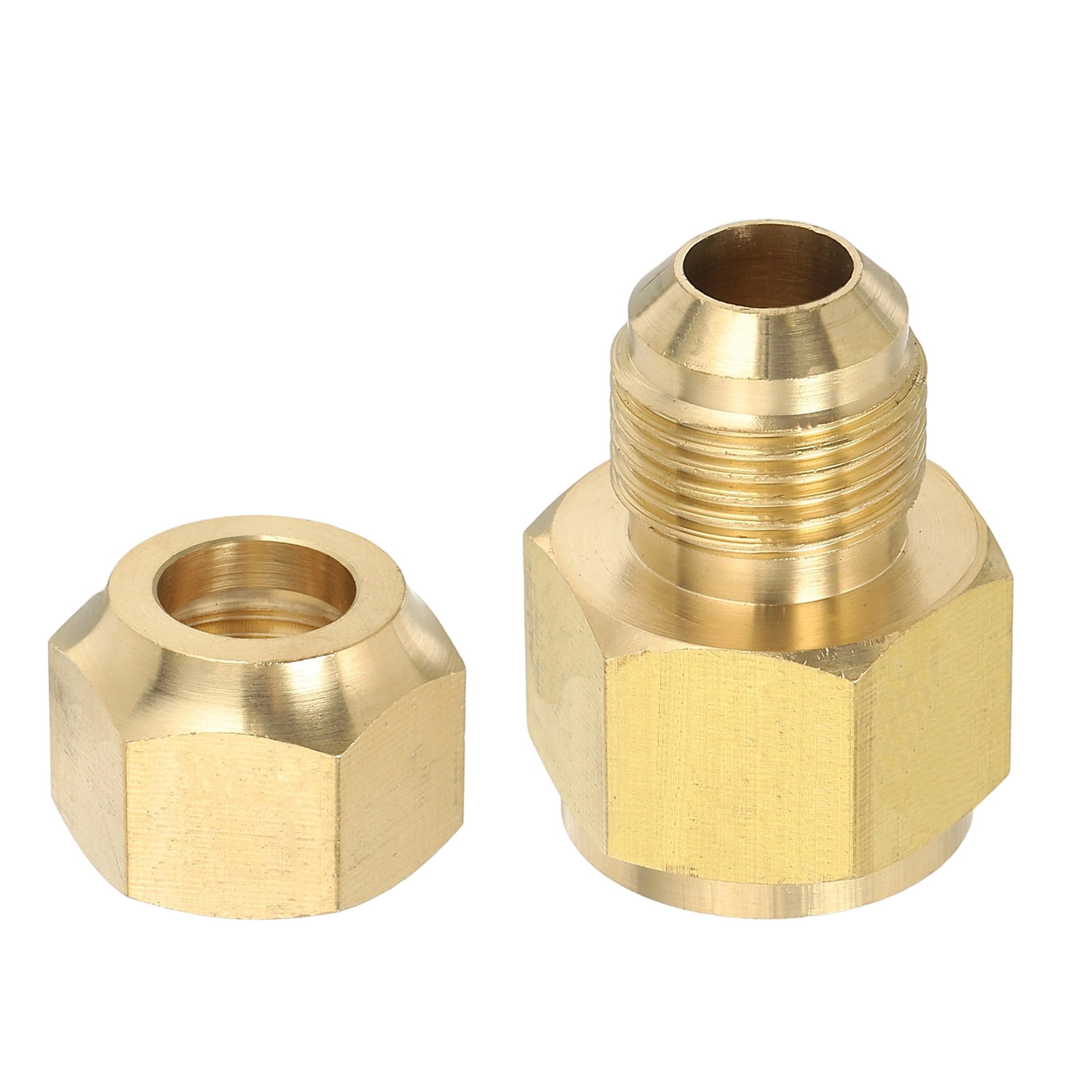 Uxcell Brass Pipe Fitting, 1/2"G Female x 1/2" Flare Male Reducer Adapter SAE 45 Degree Brass ...
