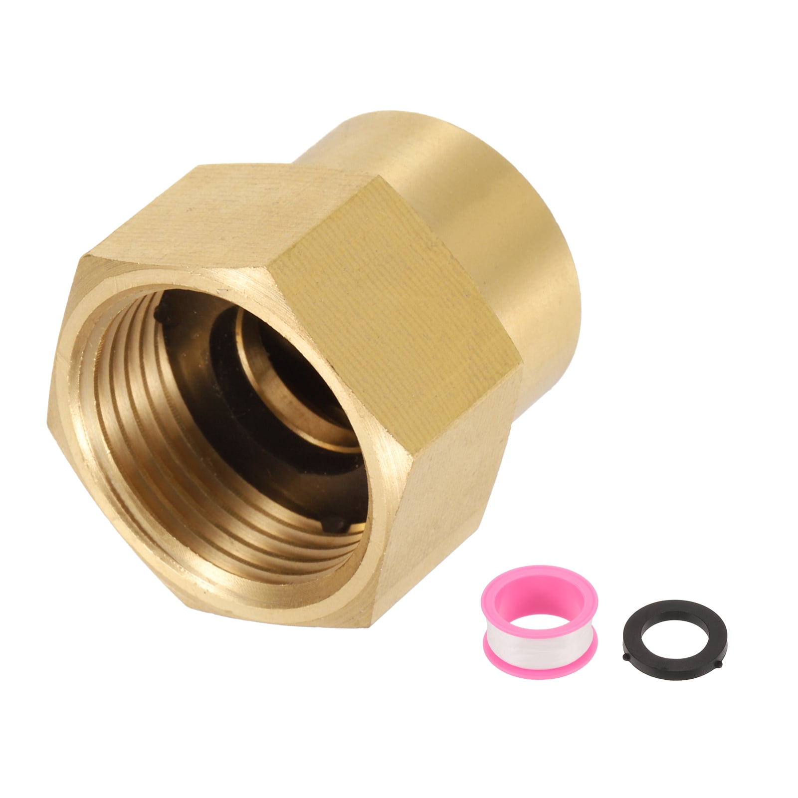 Uxcell Brass Pipe Fitting, 1/2"G Female x 3/4"NPT Female Hex Nipple ...