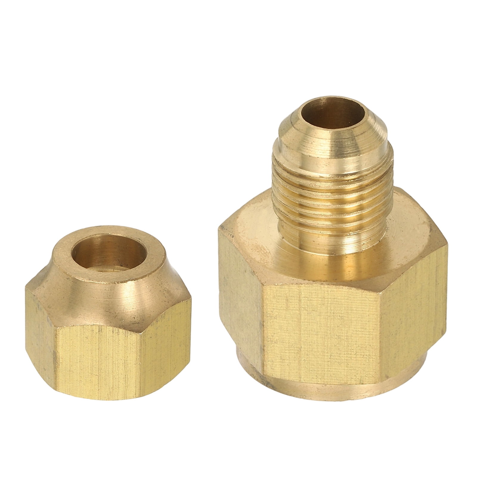 Uxcell Brass Pipe Fitting, 1/2"G Female x 3/8" Flare Male Reducer Adapter SAE 45 Degree Brass ...