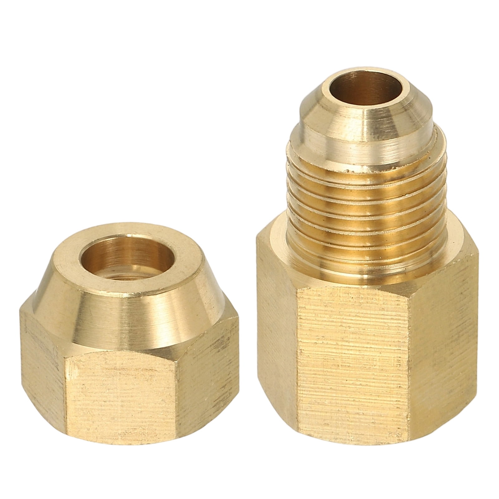 Uxcell Brass Pipe Fitting, 1/4"G Female x 5/16" Flare Male Reducer Adapter SAE 45 Degree Brass ...