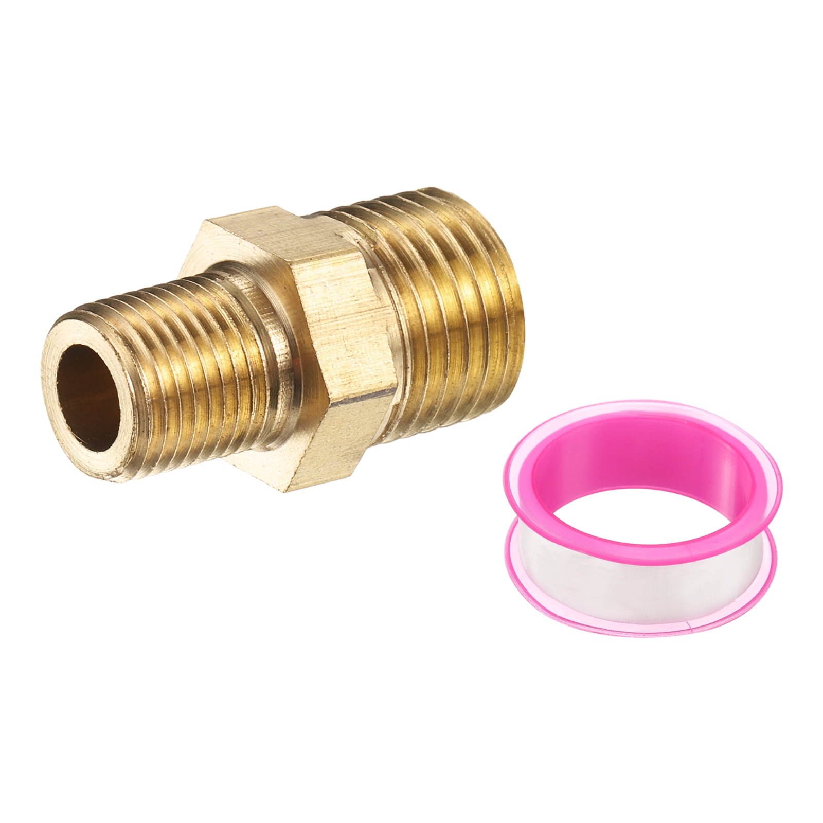 Uxcell Brass Pipe Fitting, 1/8" BSP Male x 1/4" BS Male Thread ...