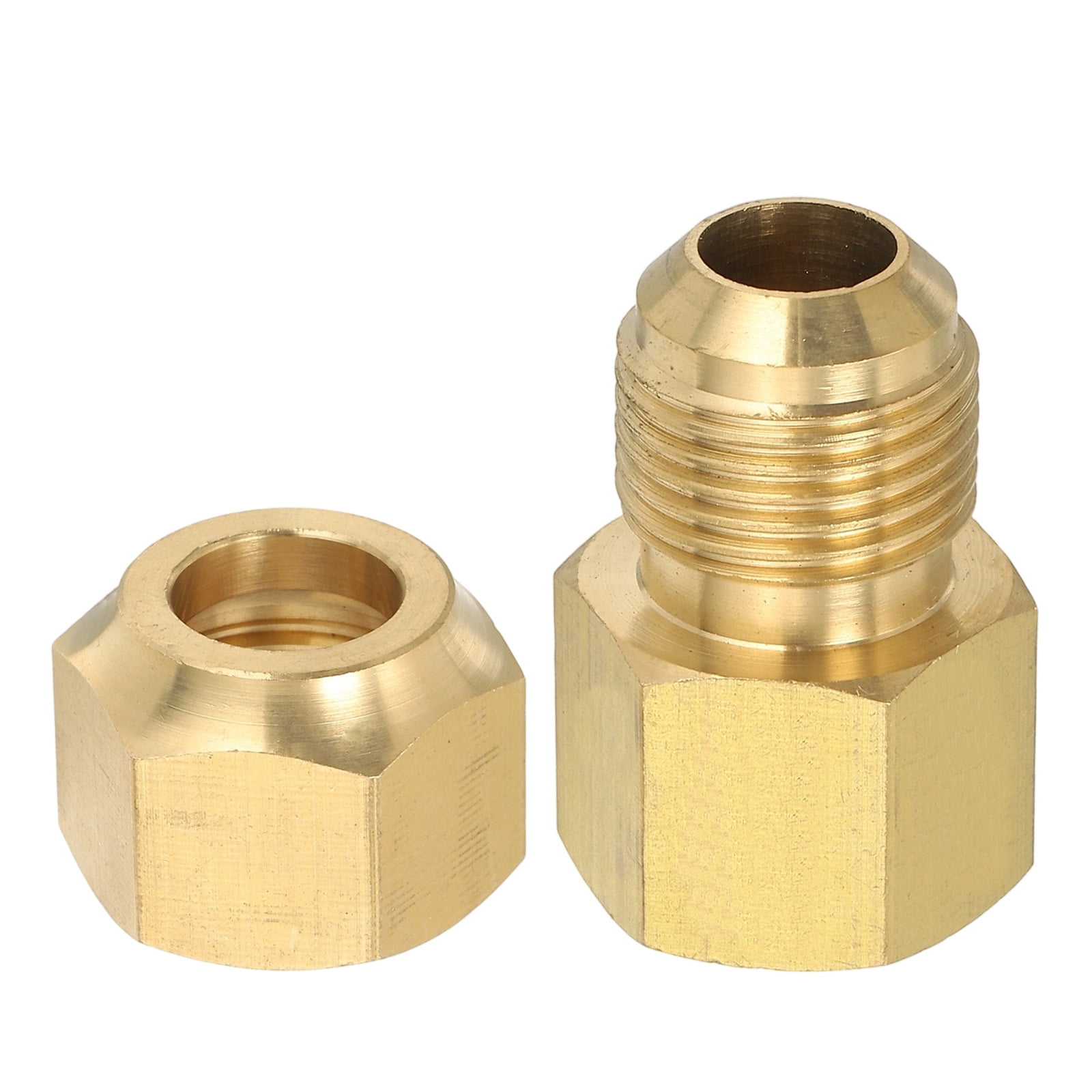 Uxcell Brass Pipe Fitting, 3/8"G Female x 1/2" Flare Male Reducer Adapter SAE 45 Degree Brass ...