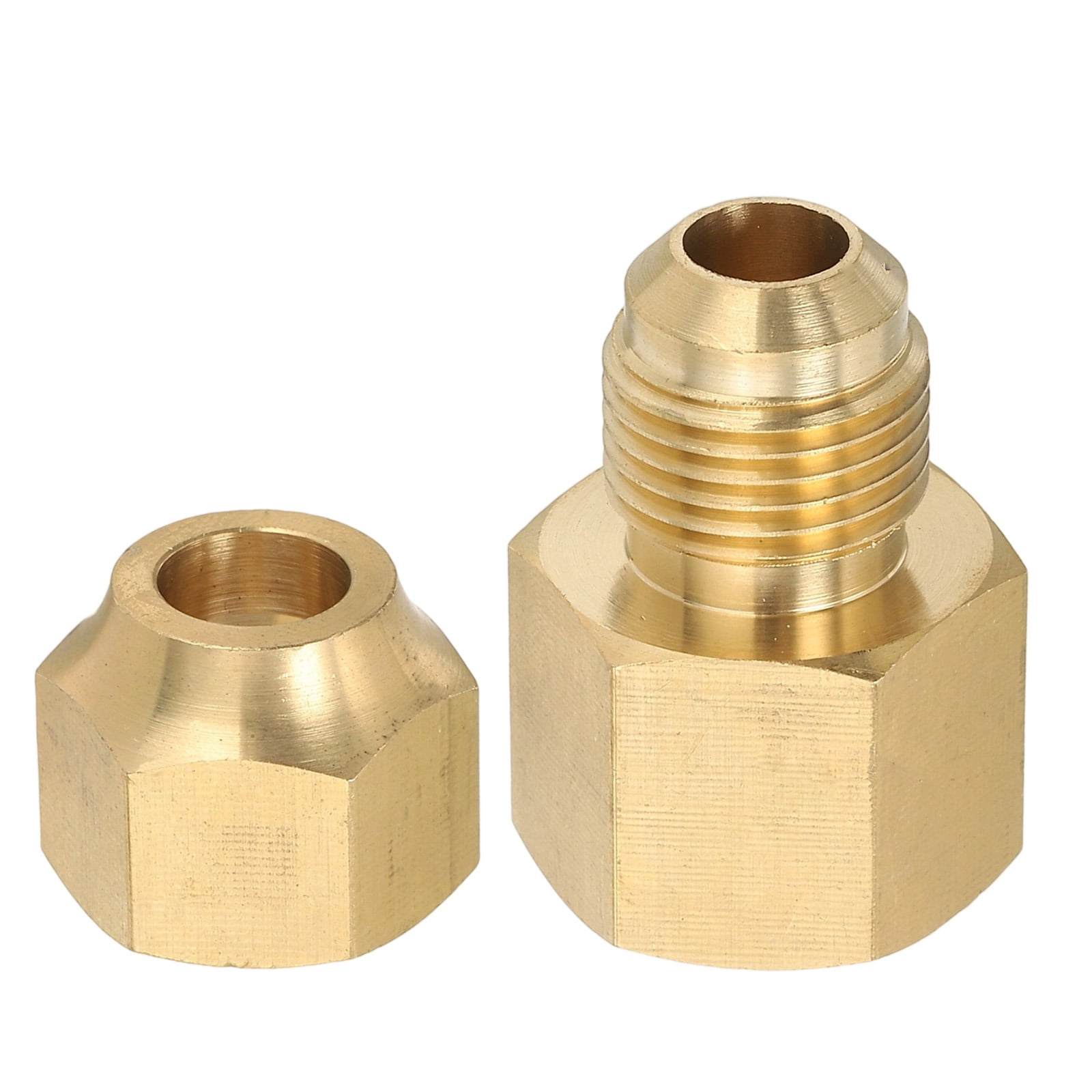 Uxcell Brass Pipe Fitting, 3/8"G Female x 3/8" Flare Male Reducer Adapter SAE 45 Degree Brass ...