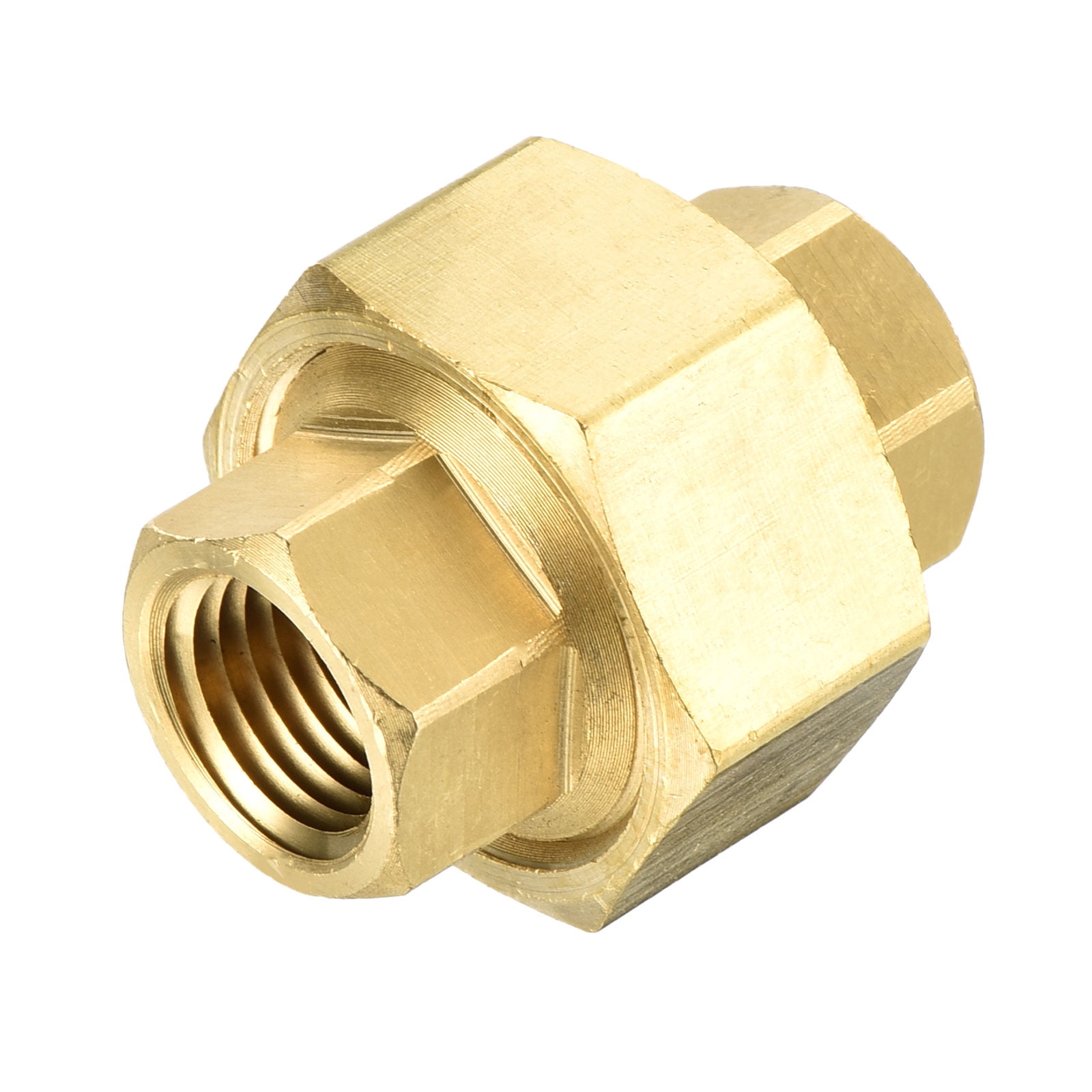 Uxcell Brass Pipe Fitting Coupling, 1/4NPTF Female Pipe Fittings Union ...