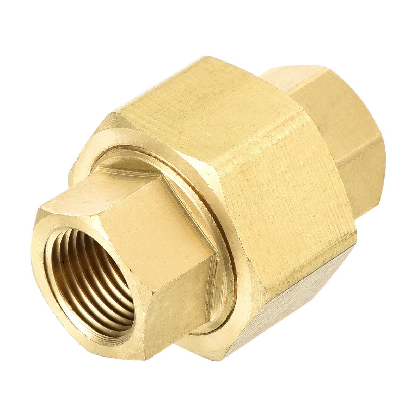 Uxcell Brass Pipe Fitting Coupling, 3/8NPTF Female Pipe Fittings Union ...