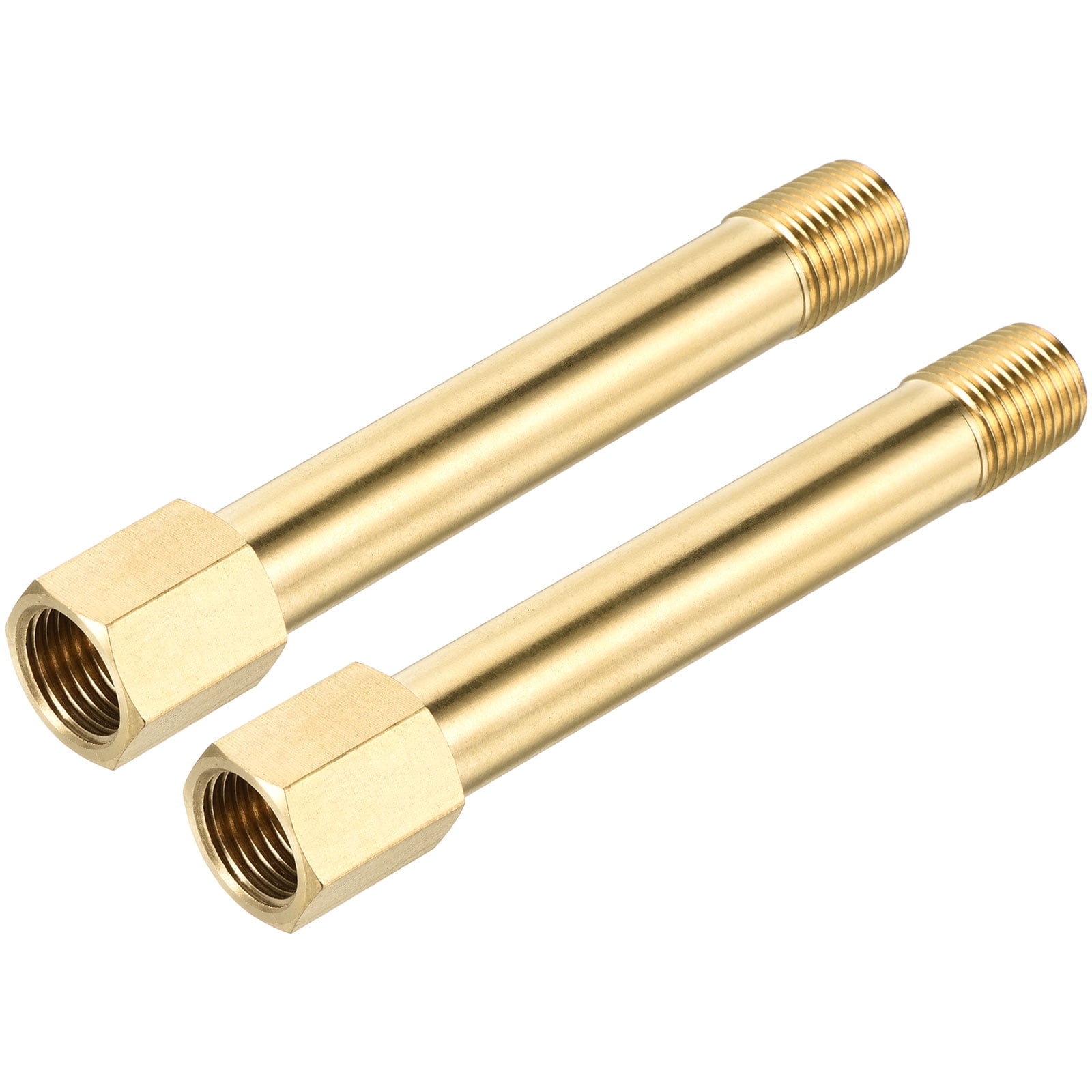 Uxcell Brass Pipe Fitting G1/4 Female to G1/4 Male Thread Adapter 100mm ...