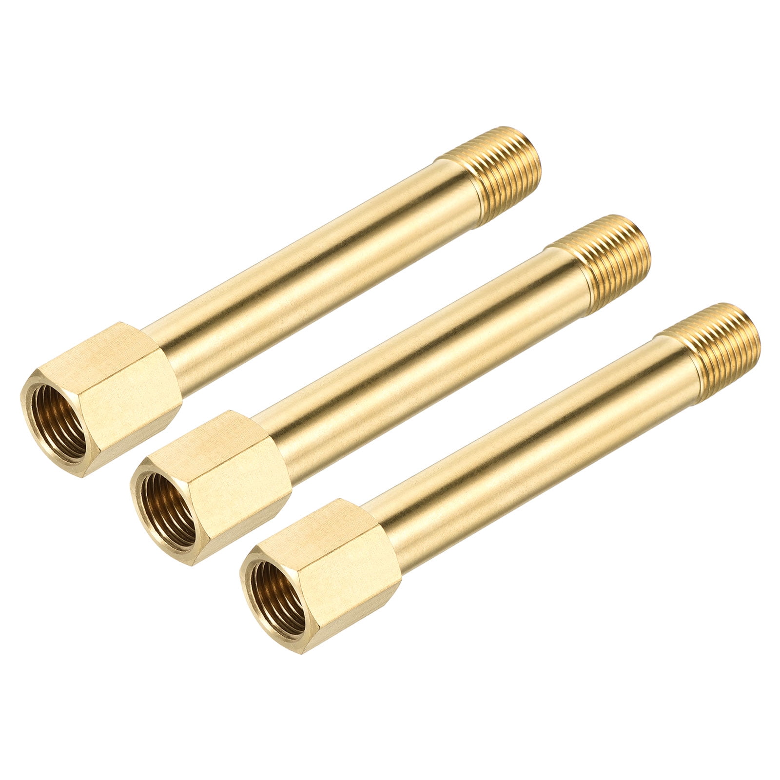 Uxcell Brass Pipe Fitting G1/4 Female to G1/4 Male Thread Adapter 100mm ...