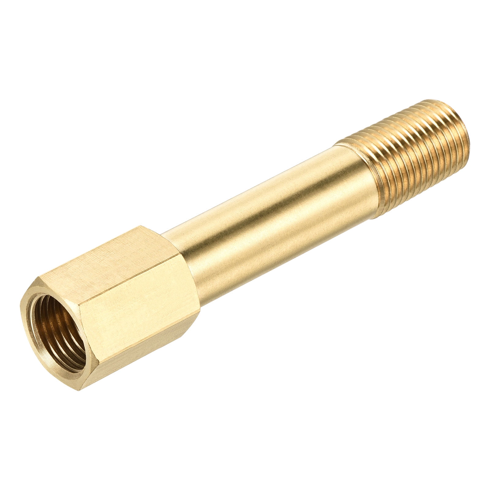 Uxcell Brass Pipe Fitting G1/4 Female to G1/4 Male Thread Adapter 75mm ...