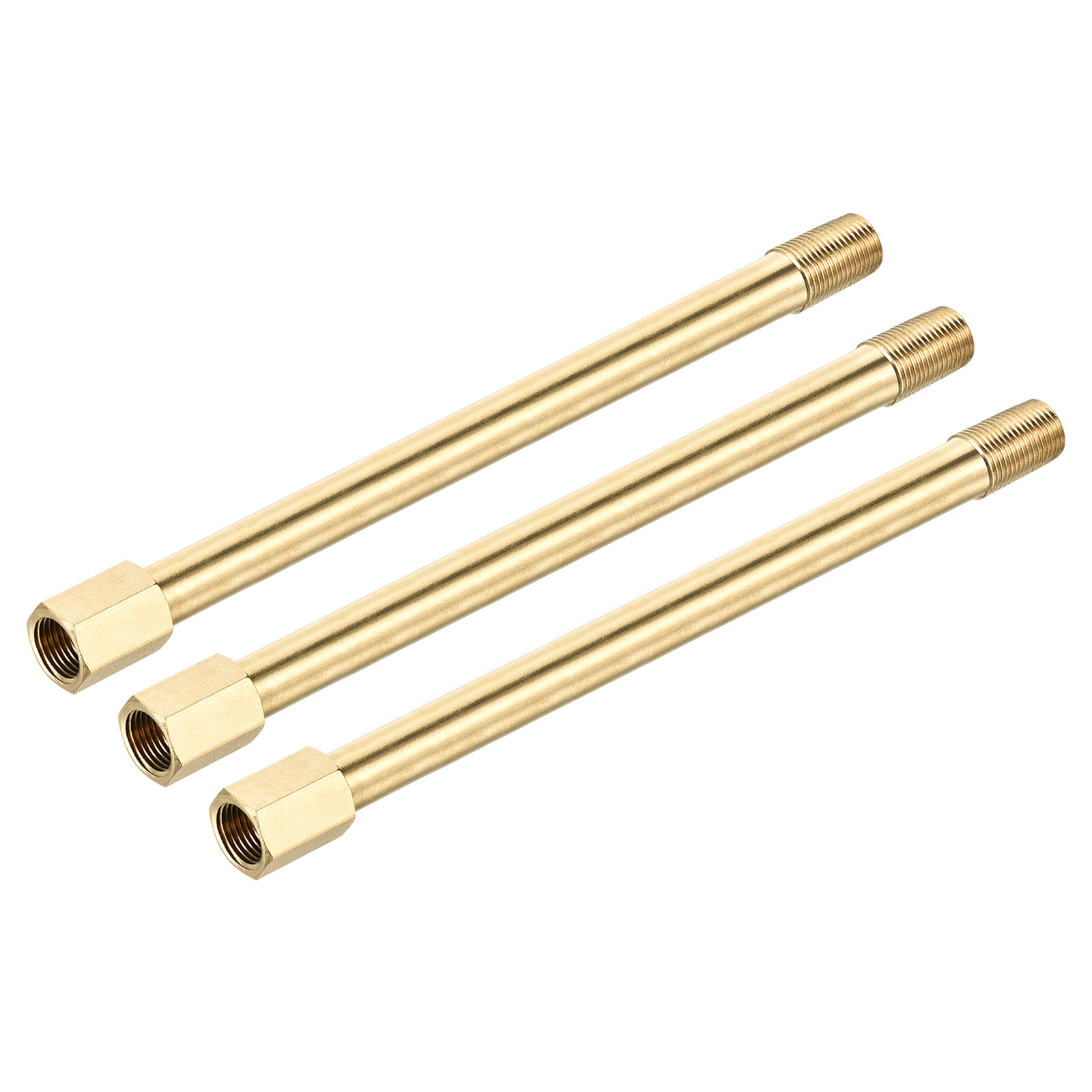 Uxcell Brass Pipe Fitting G1/8 Female to G1/8 Male Thread Adapter 150mm ...