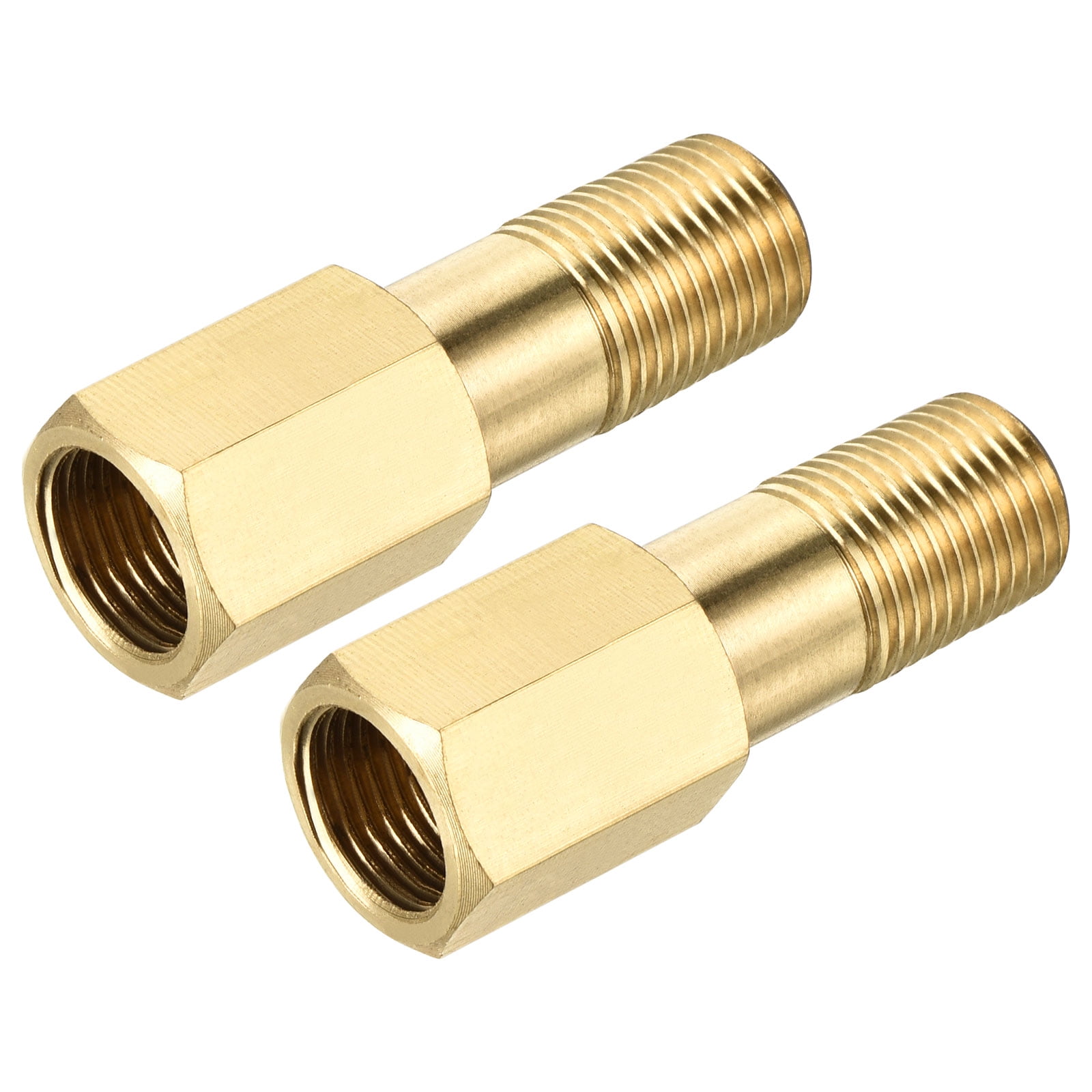Uxcell Brass Pipe Fitting G1/8 Female to G1/8 Male Thread Adapter 35mm ...