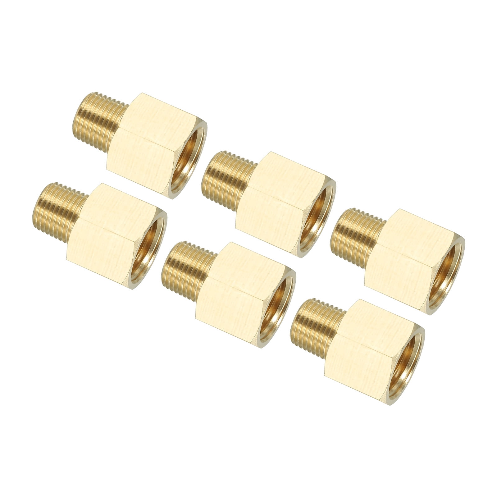 Uxcell Brass Pipe Fitting Hex Bushing, 1/4" NPT Male to 1/8" NPT Female ...