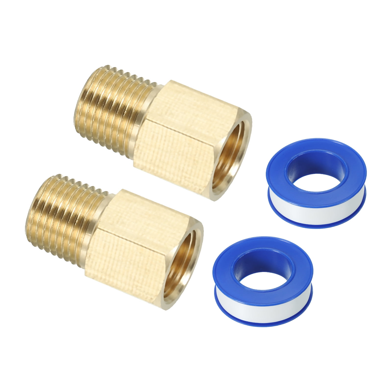 Uxcell Brass Pipe Fitting Hex Bushing with Sealing Tape,1/8" NPT Male ...