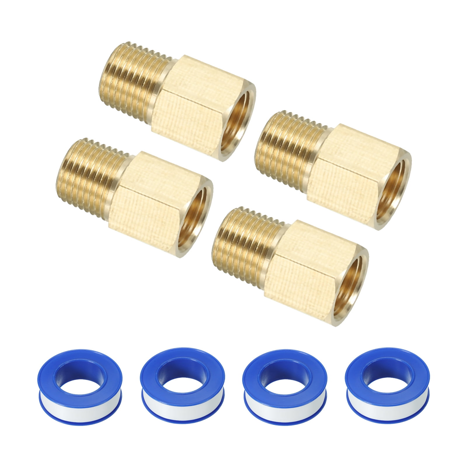 Uxcell Brass Pipe Fitting Hex Bushing with Sealing Tape,1/8" NPT Male ...