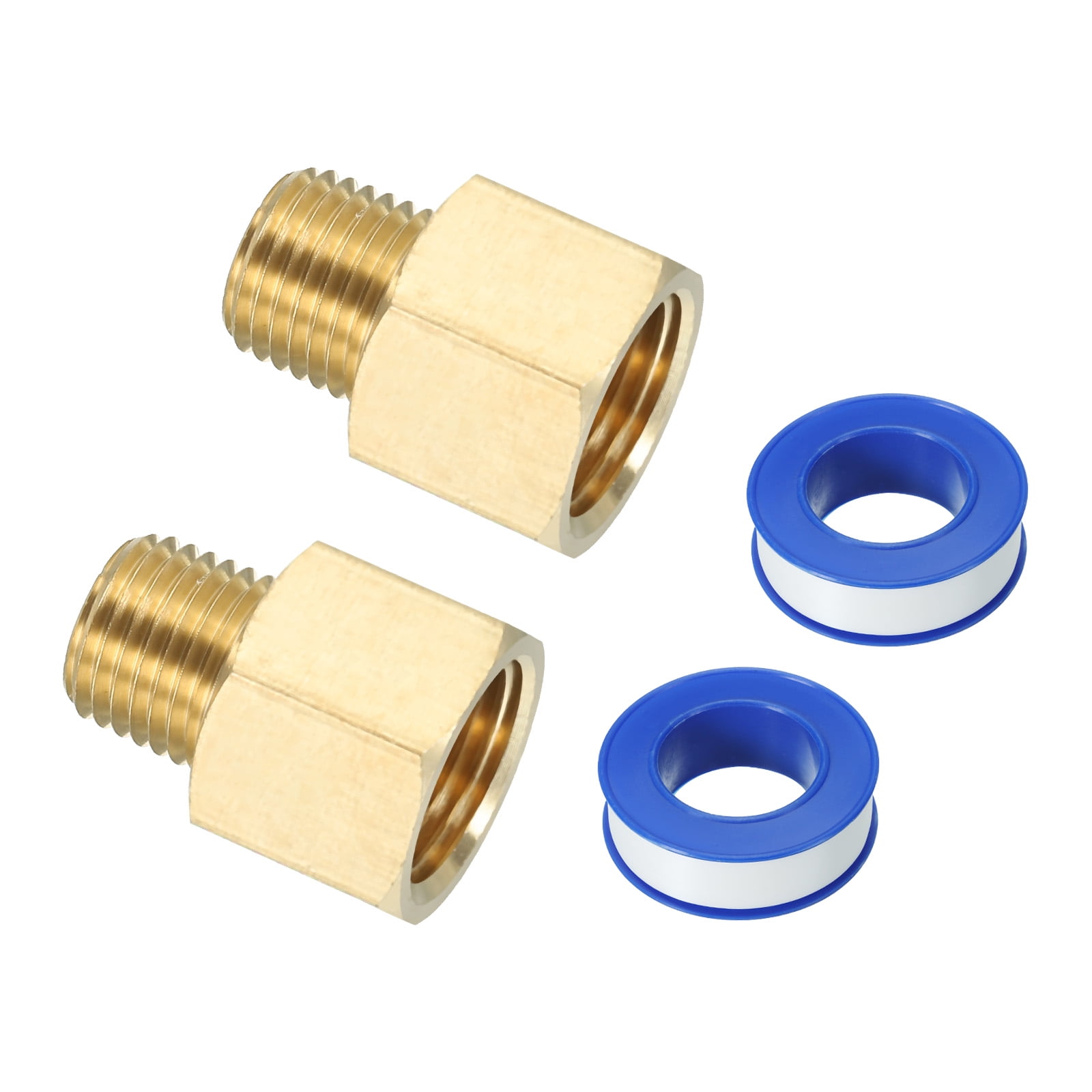 Uxcell Brass Pipe Fitting Hex Bushing with Sealing Tape,3/8" NPT Male ...