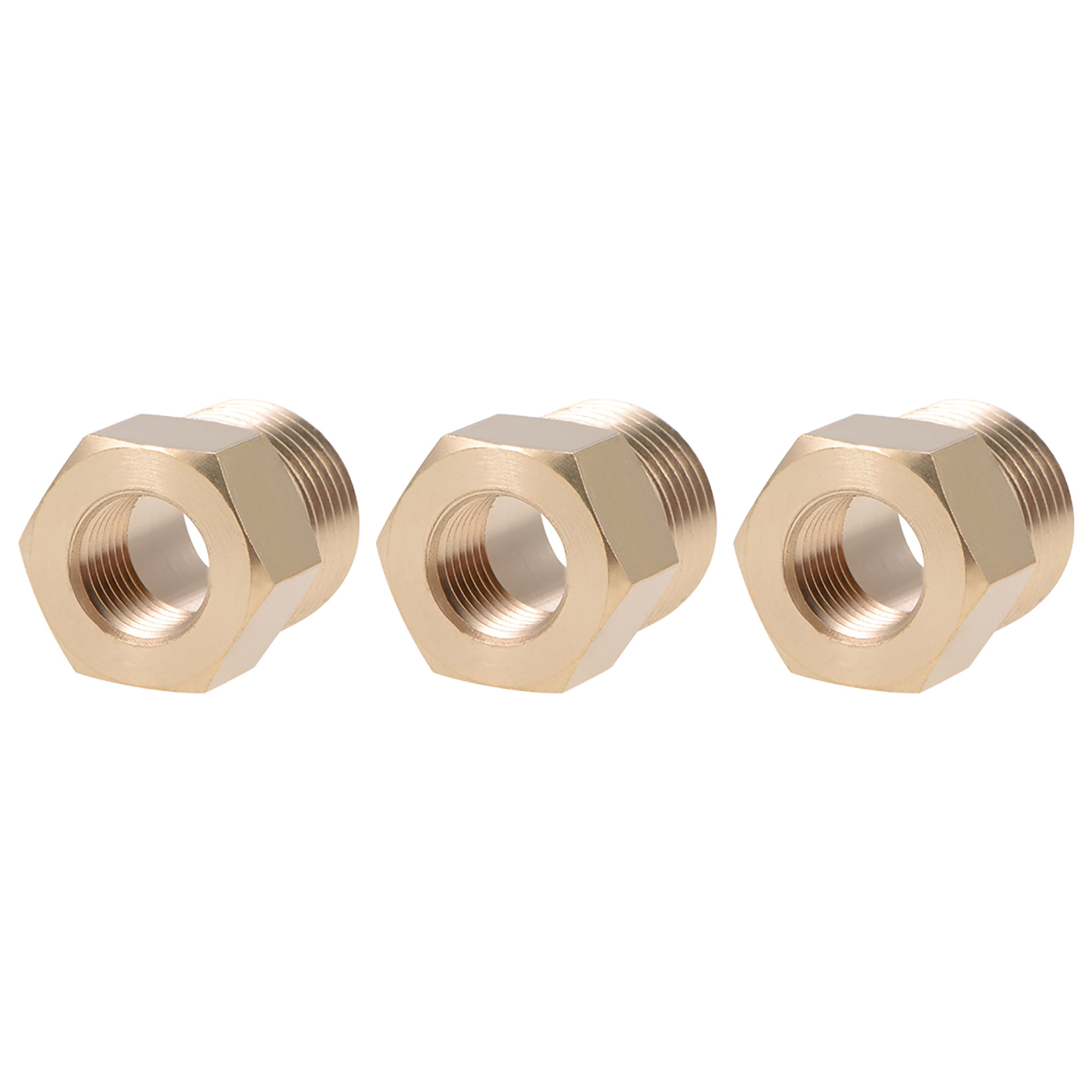 Uxcell Brass Pipe Fitting Male x Female Hex Bushing Adapter Length 0.98 ...