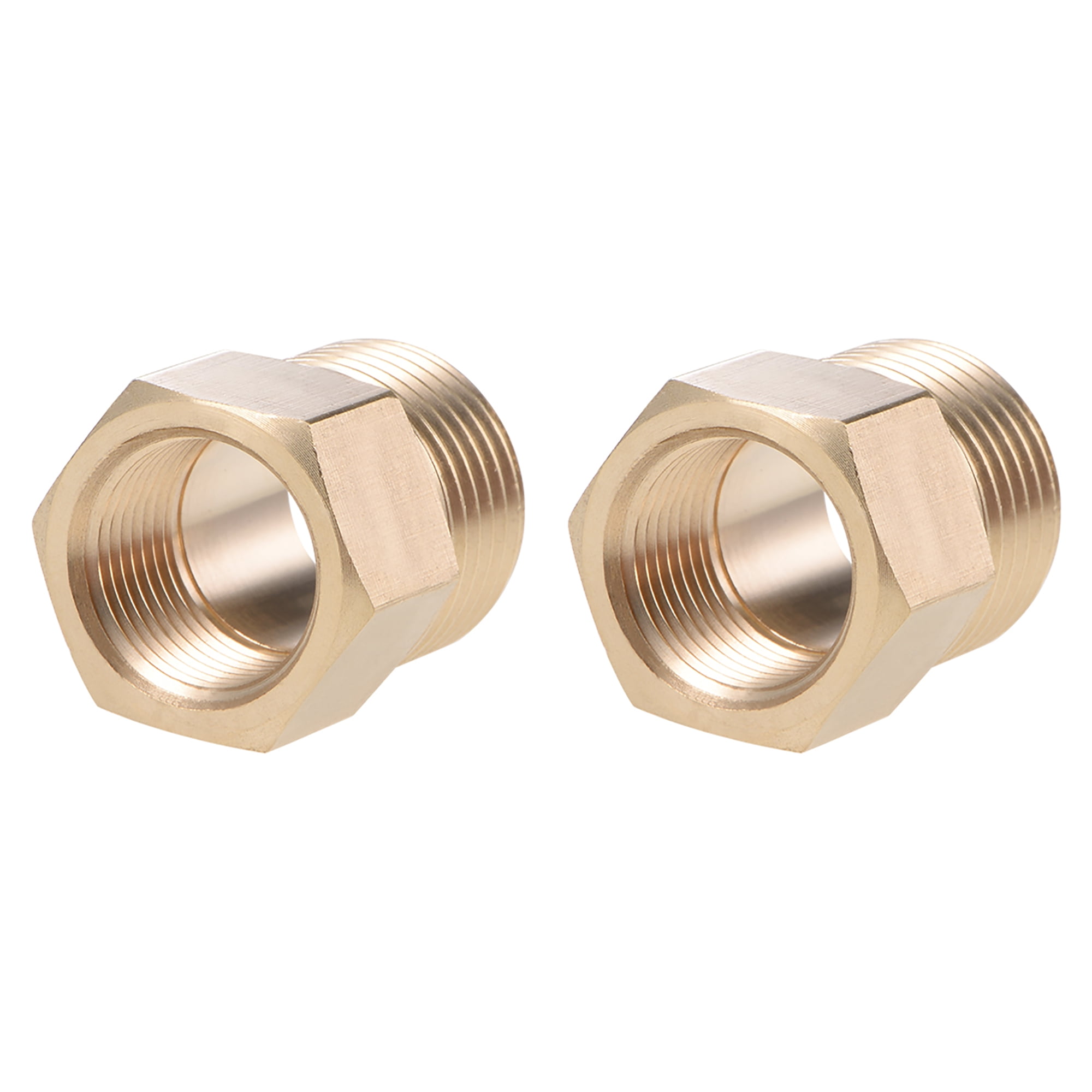 Uxcell Brass Pipe Fitting Male x Female Hex Bushing Adapter Length 1.02 ...