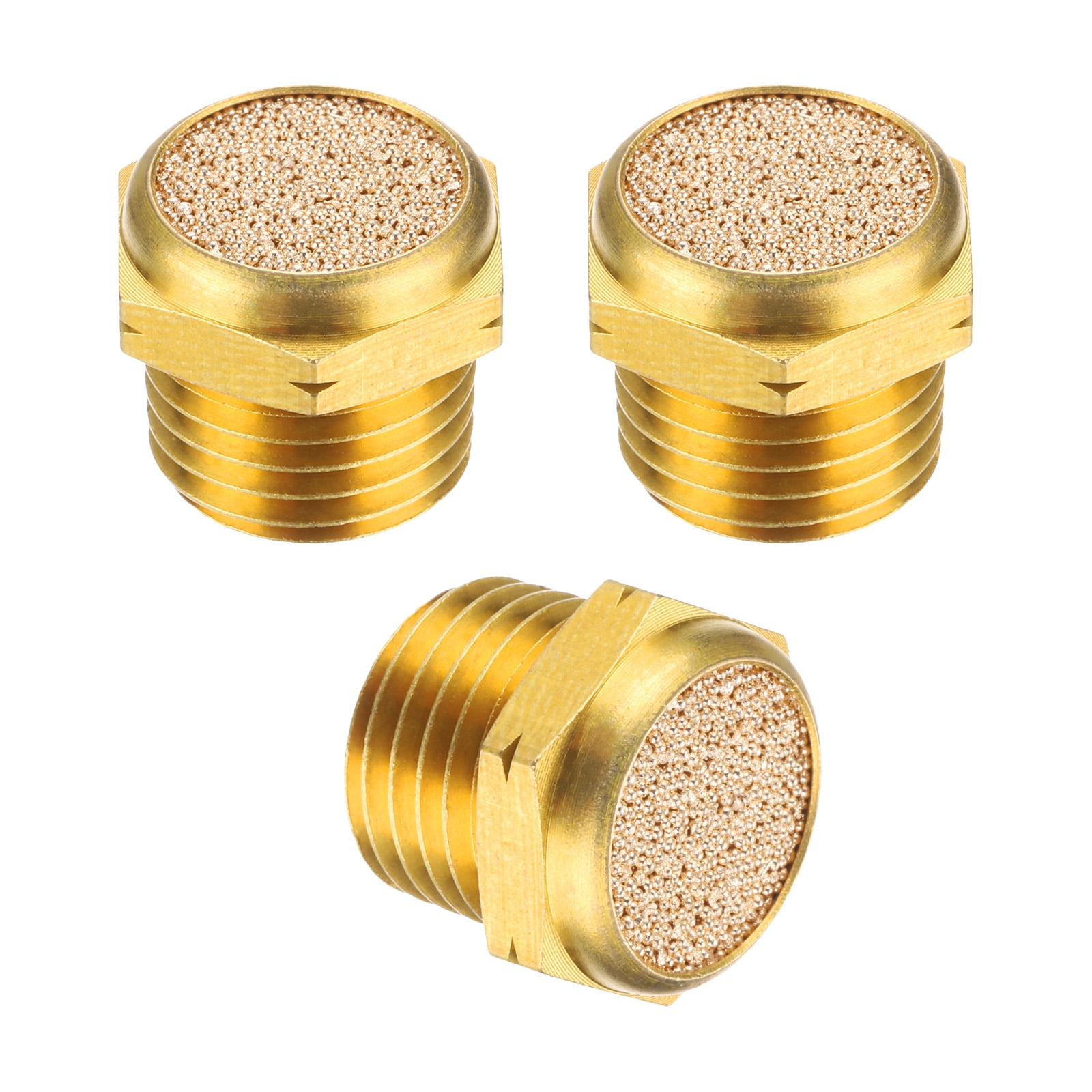 Uxcell Brass Pneumatic Exhaust Muffler G 1/4 Sintered Bronze Air ...