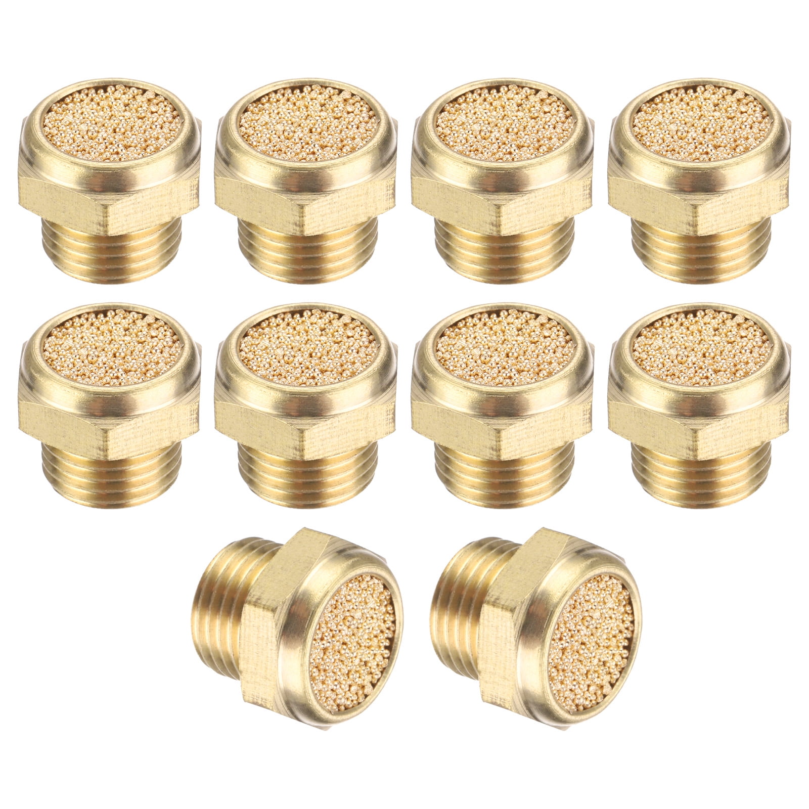 Uxcell Brass Pneumatic Exhaust Muffler G 1/8 Sintered Bronze Air ...