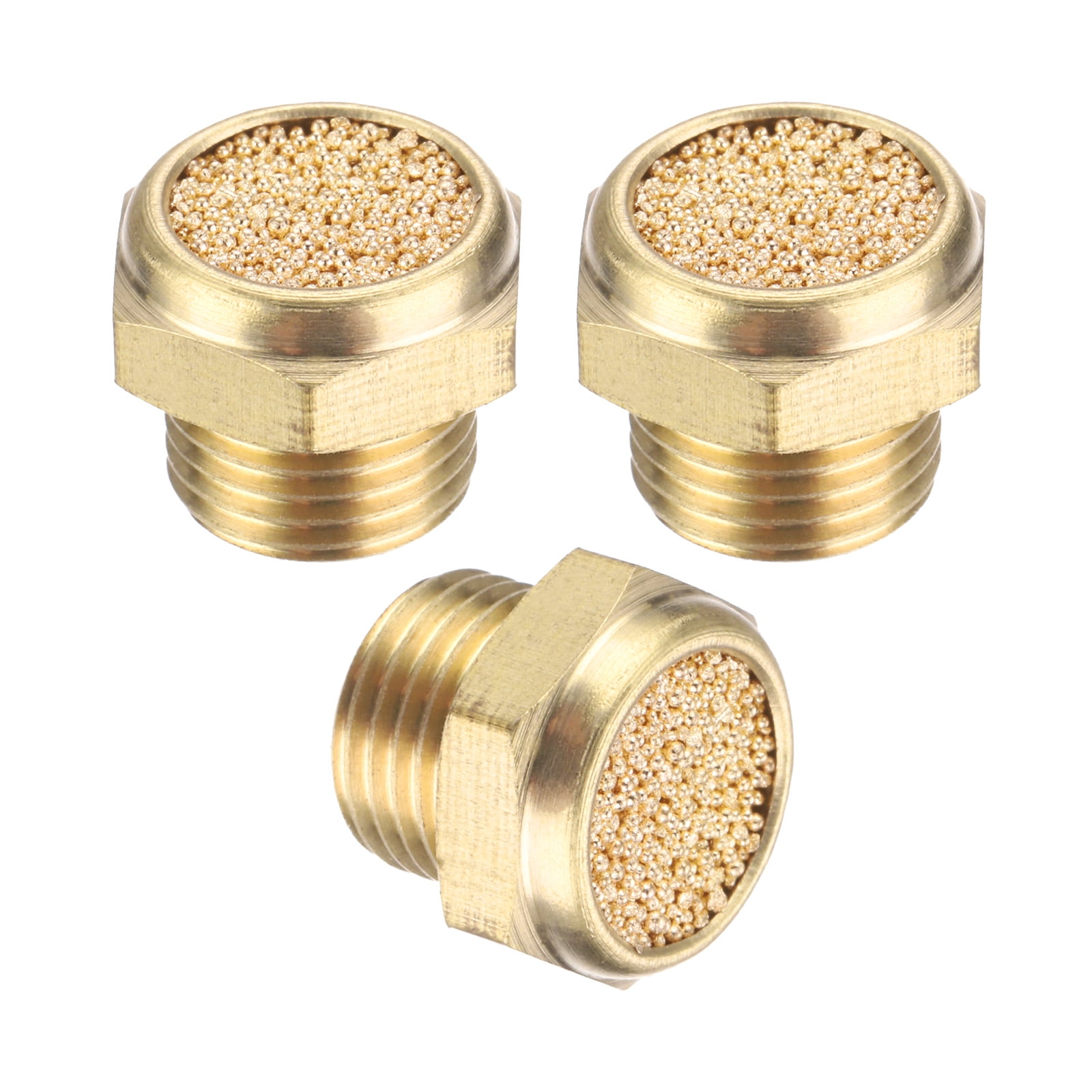Uxcell Brass Pneumatic Exhaust Muffler G 1/8 Sintered Bronze Air ...