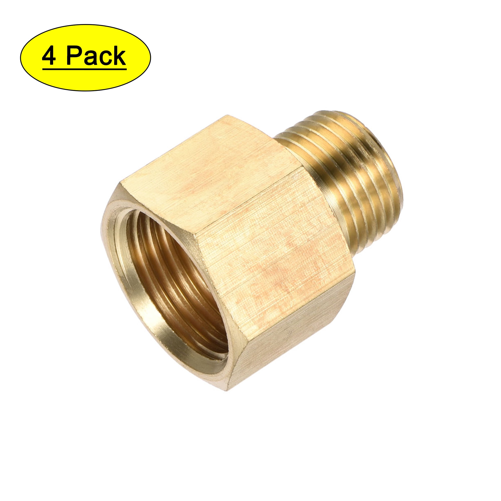 Uxcell Brass Reducer Pipe Fittings 3/8NPT Male to 1/2NPT Female 29mm Length 4 Pack - Walmart.com