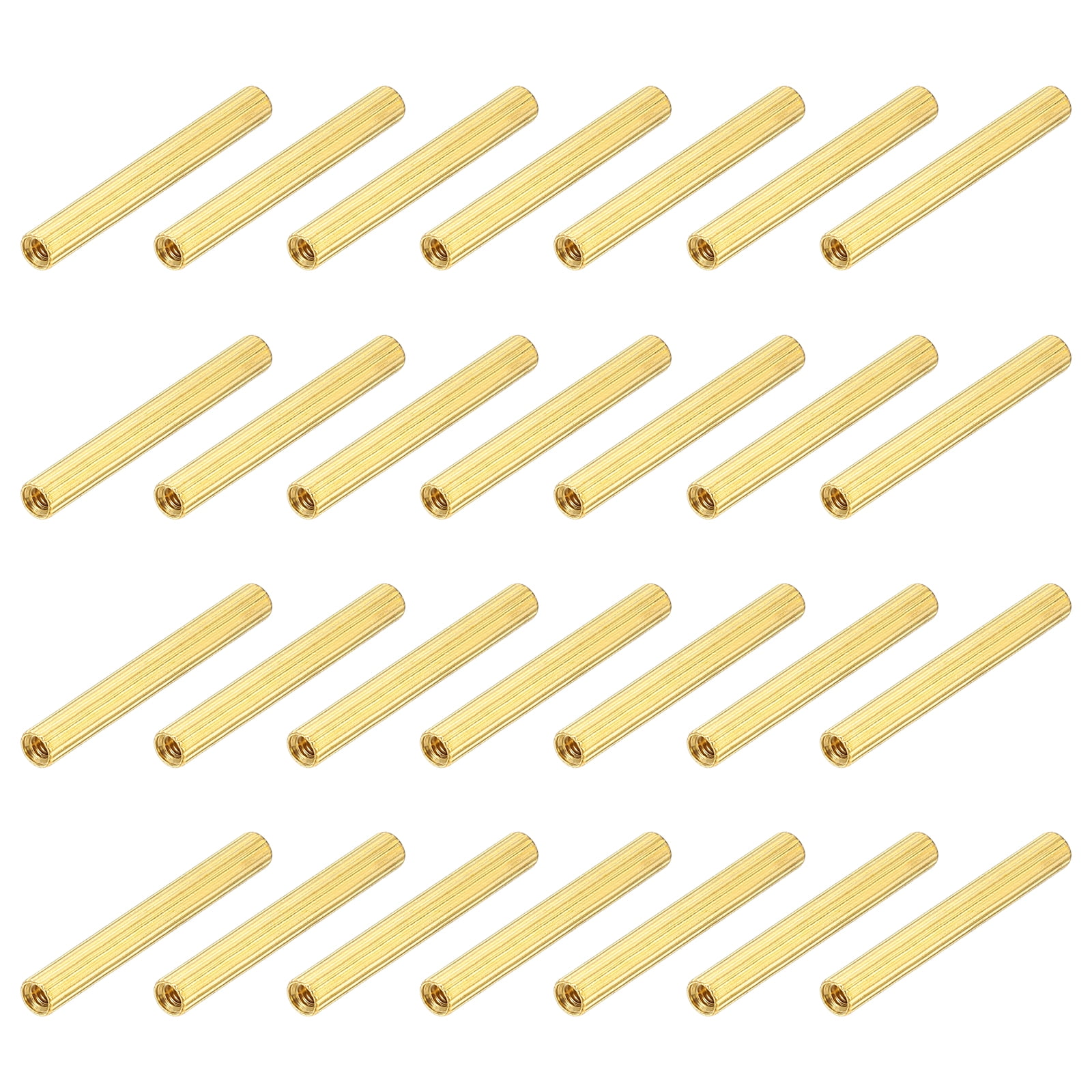 Uxcell Brass Round Coupling Nuts, M2x25mm Female Thread Hexagonal ...