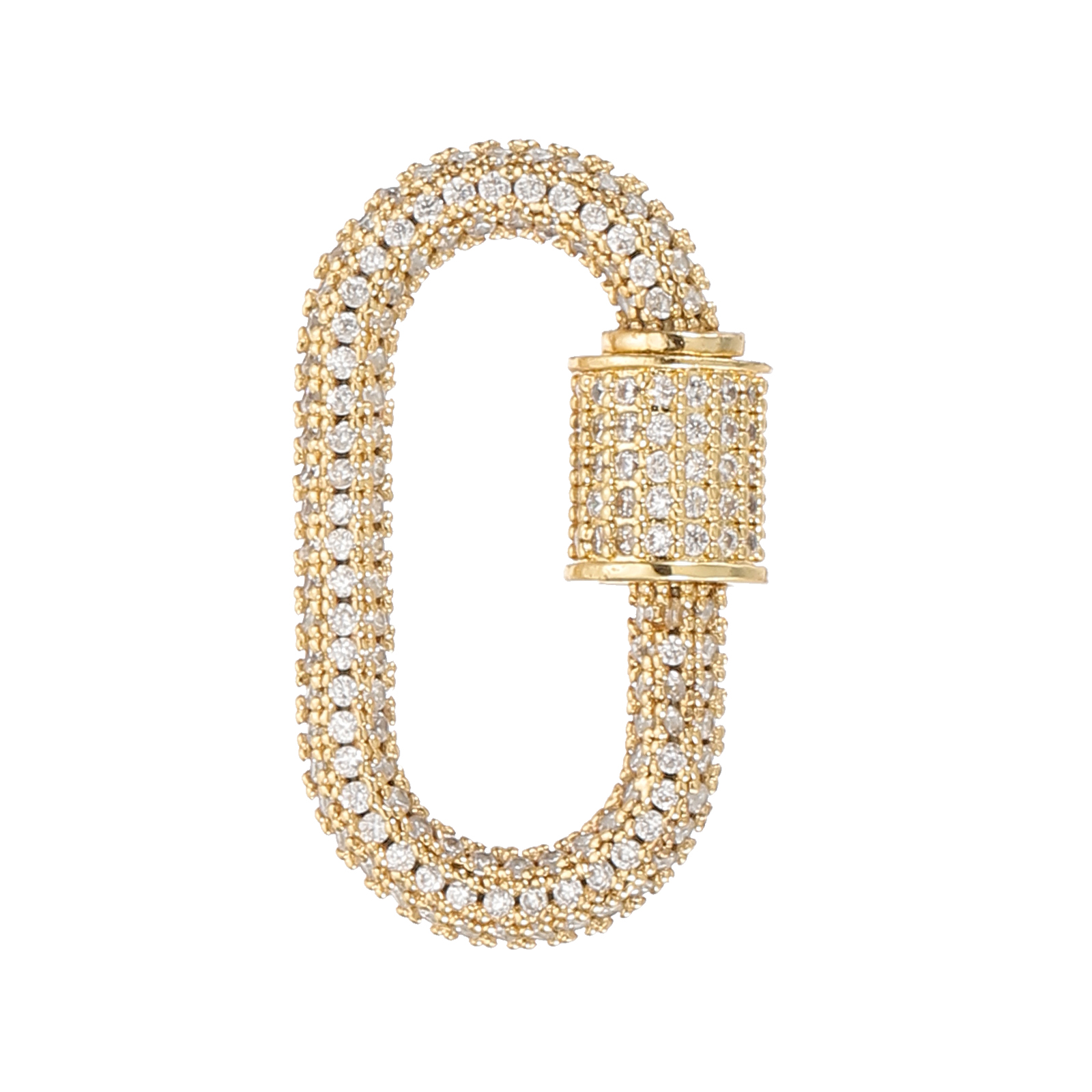 Uxcell Brass Screw Oval Rhinestone Lobster Claw Lock Charm Clasps, Gold ...