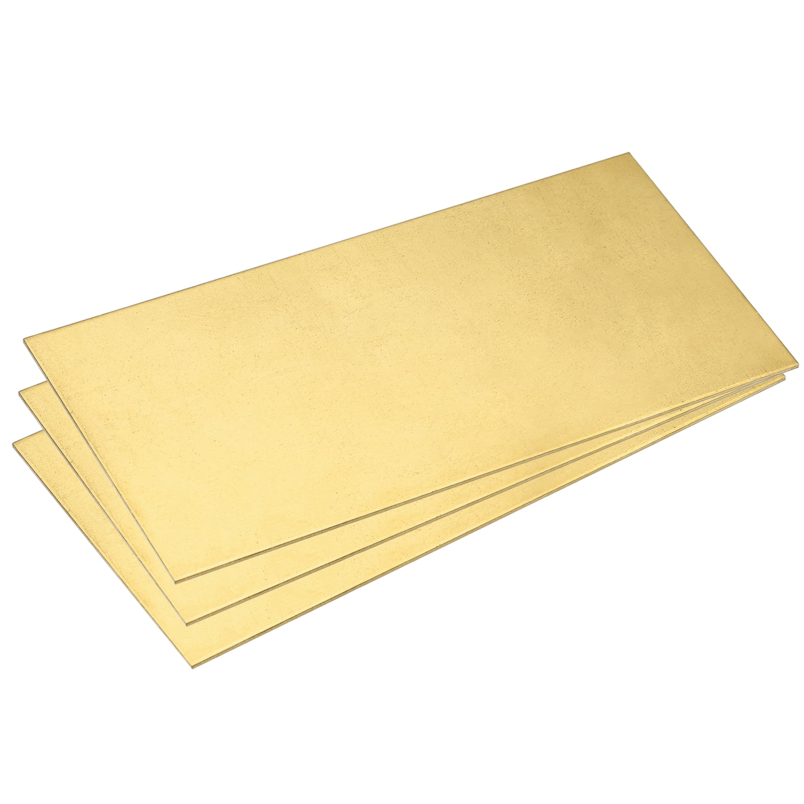 Uxcell Brass Sheet, 3 x H62 Metal Sheets Plates 4" Length x 2" Width x ...