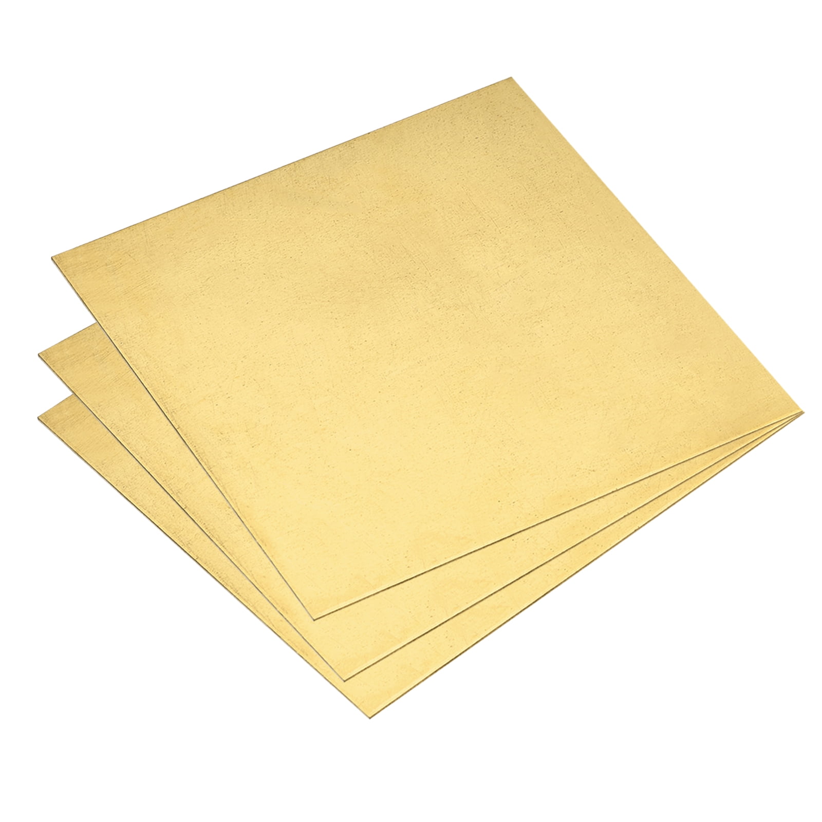 Uxcell Brass Sheet, 3 x H62 Metal Sheets Plates 4" Length x 4" Width x ...