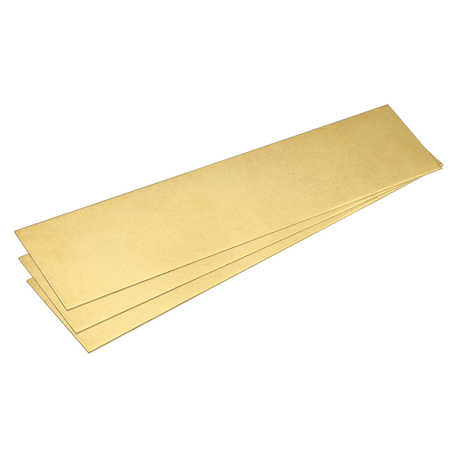 Uxcell Brass Sheet, 3 x H62 Metal Sheets Plates 8" Length x 2" Width x ...