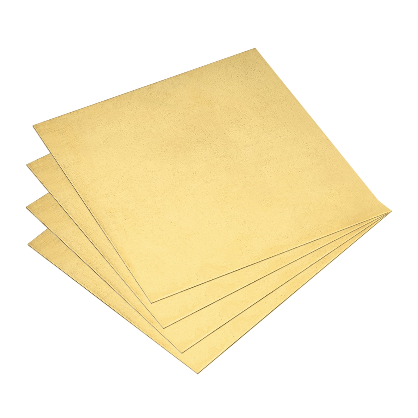 Uxcell Brass Sheet, 4 x H62 Metal Sheets Plates 2" Length x 2" Width x ...