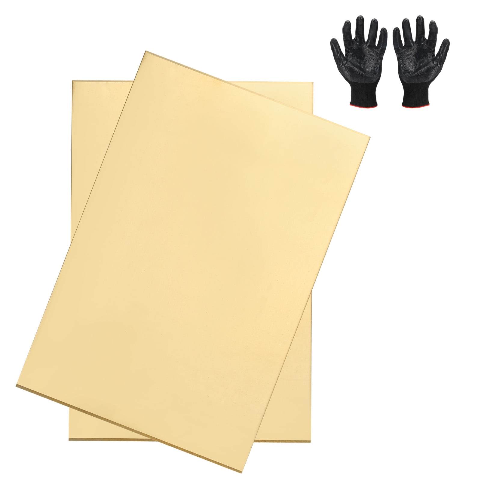 Uxcell Brass Sheet Metal Film Attached Plates, 3.9" x 5.9" 20 Gauge ...