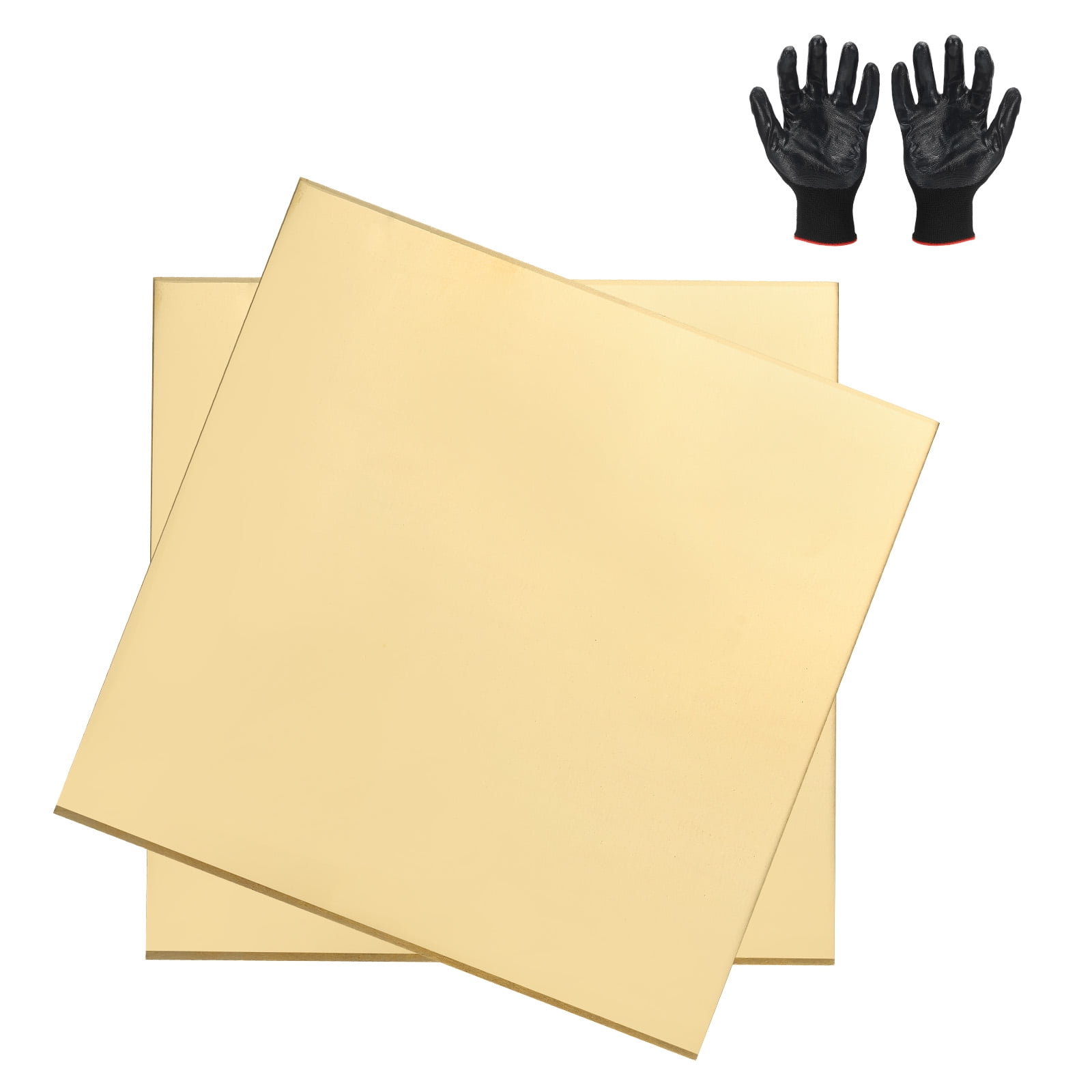 Uxcell Brass Sheet Metal Film Attached Plates, 5.9" x 5.9" 20 Gauge ...
